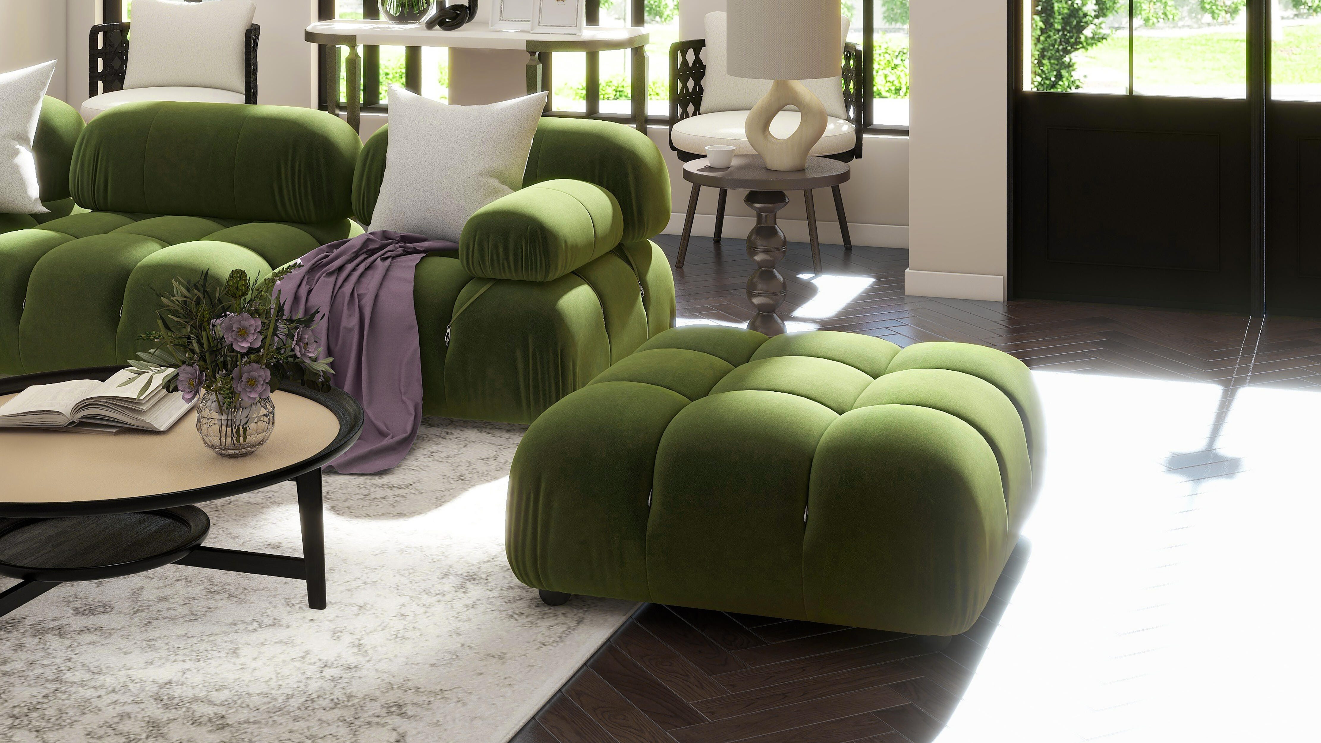 Click here for Jennifer Taylor Home Marcel Ottoman  Olive Green prices