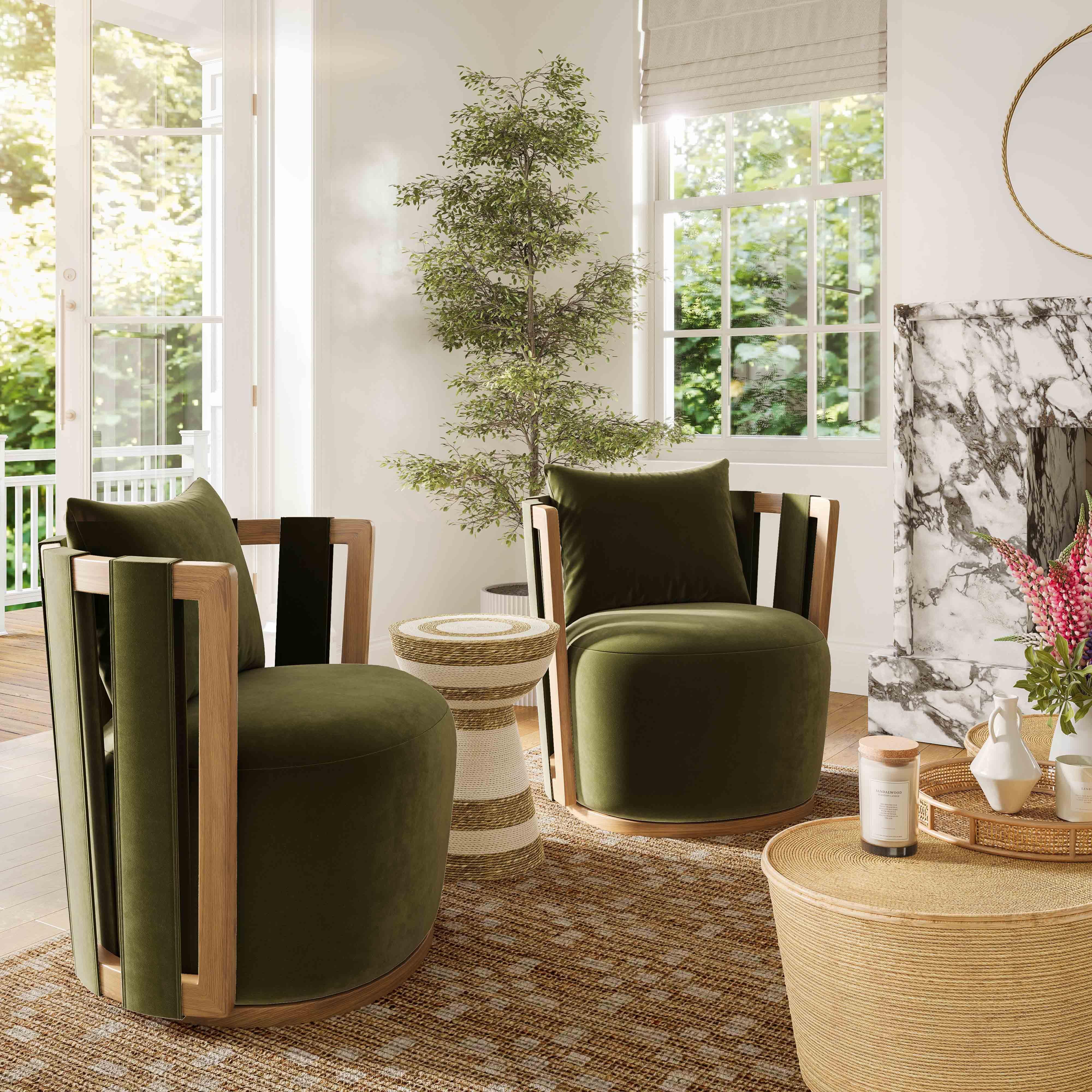 Click here for TOV Furniture Paolo Swivel Chair  Green prices