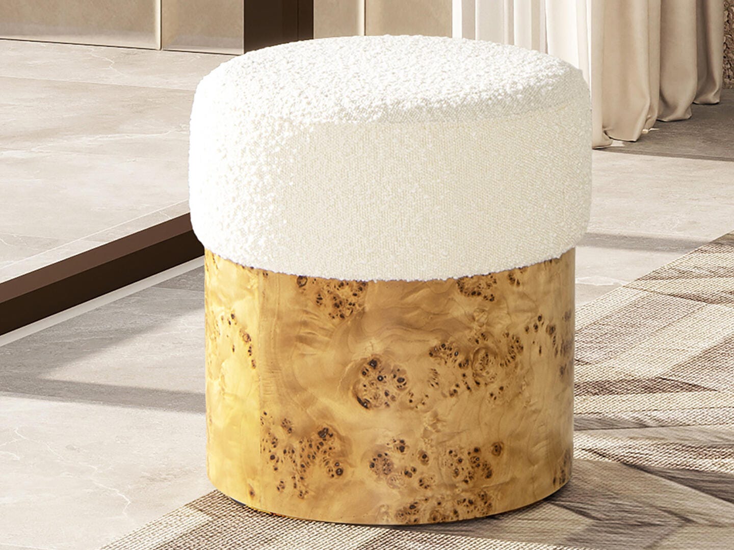Click here for Jennifer Taylor Home Nebula Ottoman  Ivory White prices