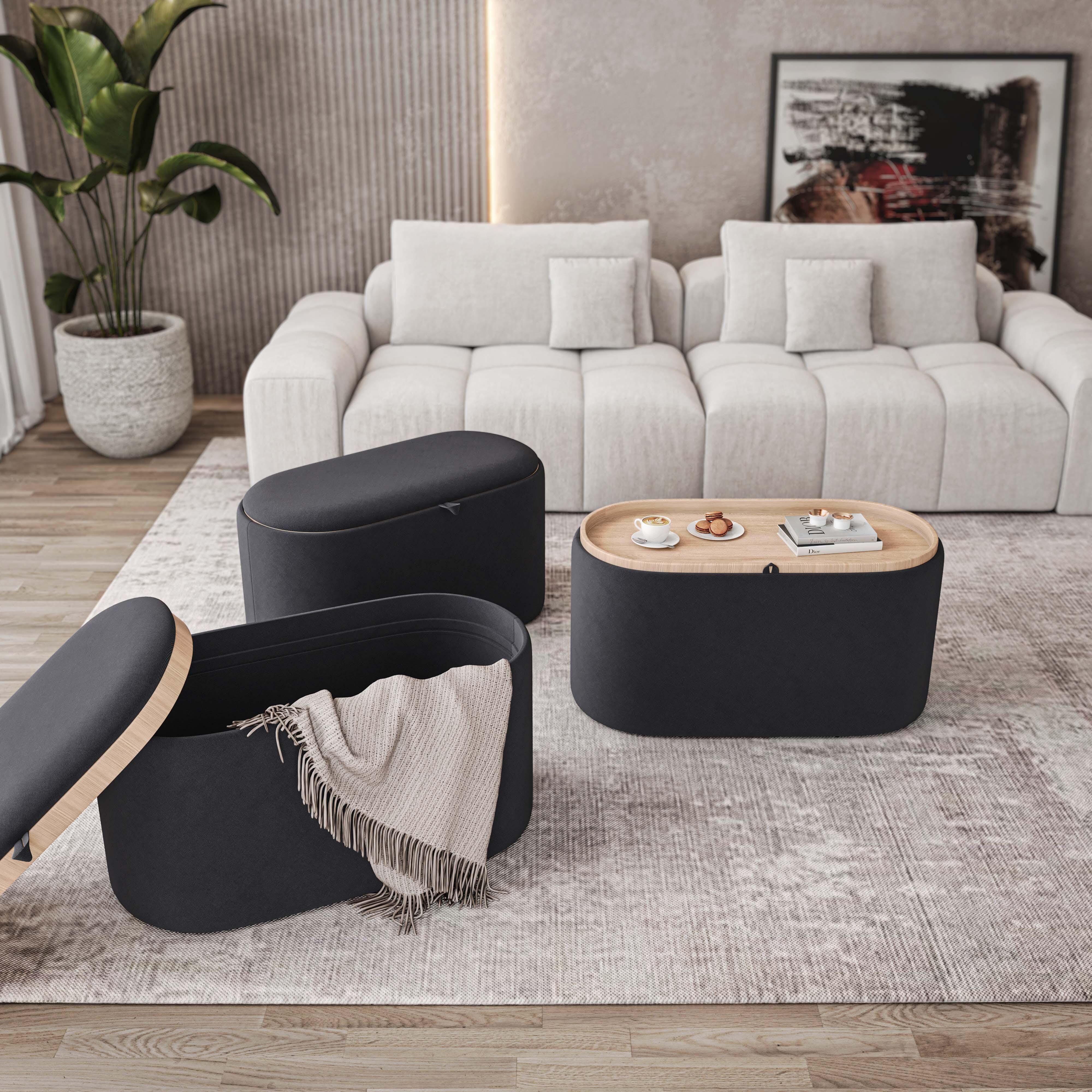Click here for Techni Home Storage Ottoman  Black prices