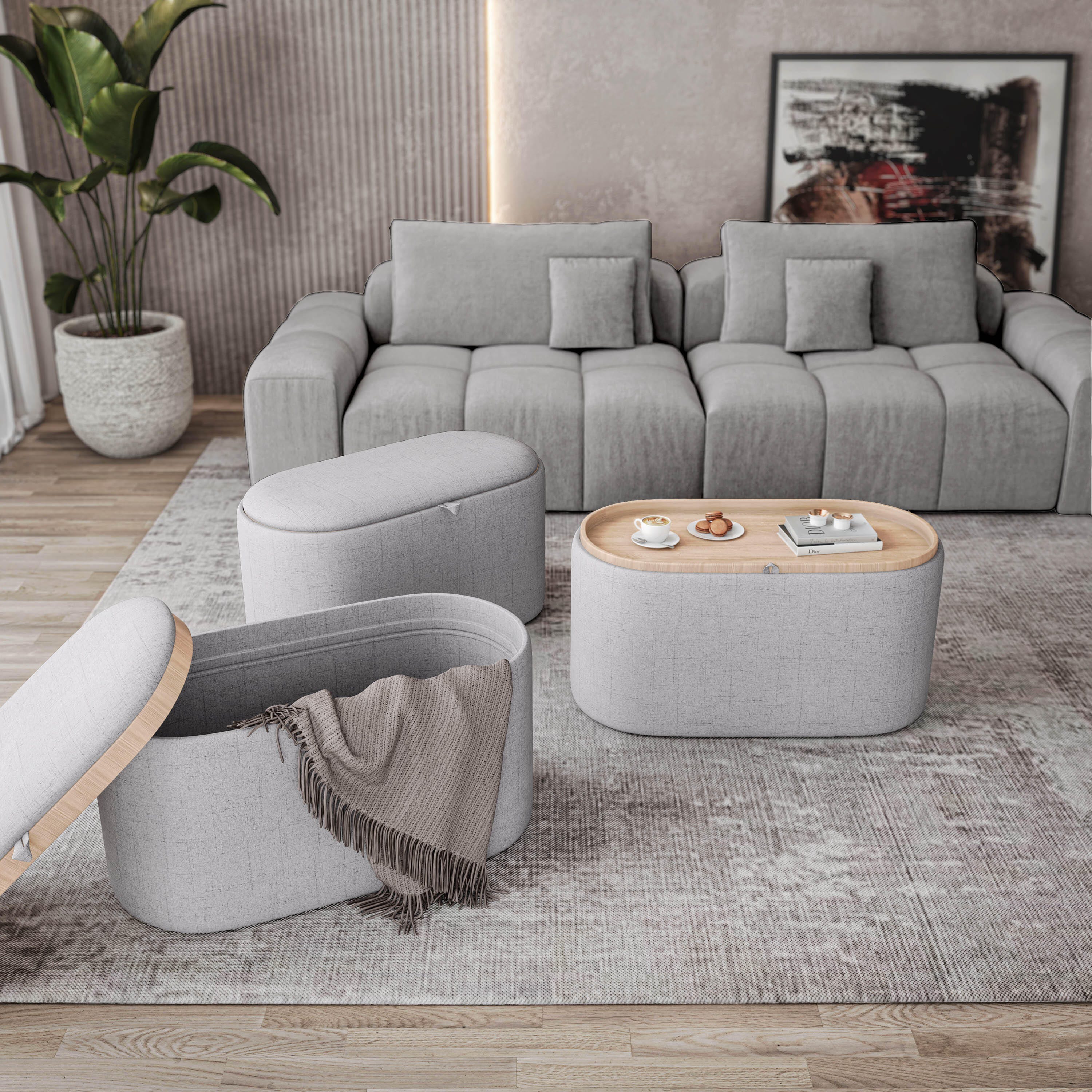 Click here for Techni Home Storage Ottoman  Natural prices