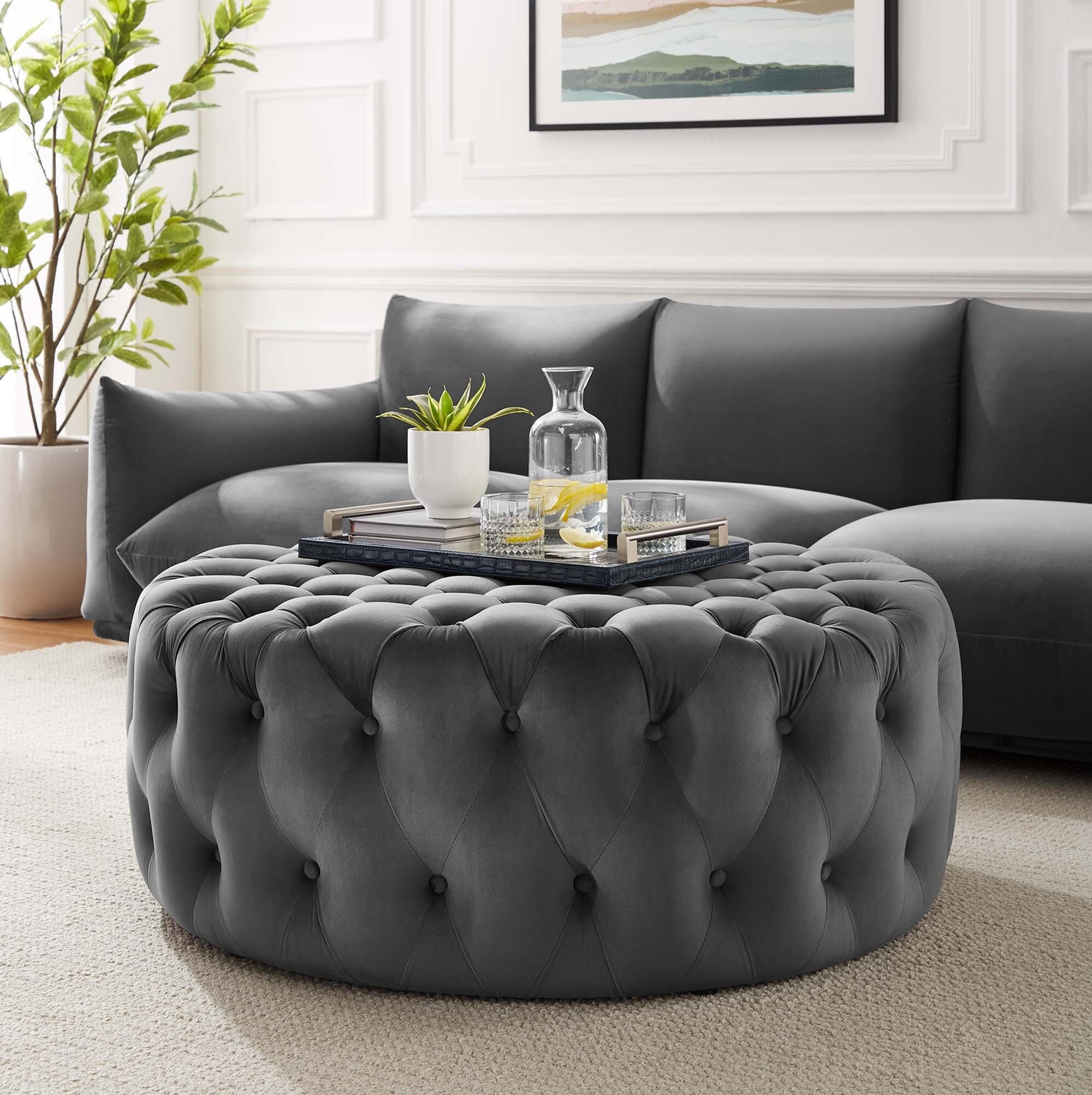 Click here for Modway Amour Ottoman  Gray prices