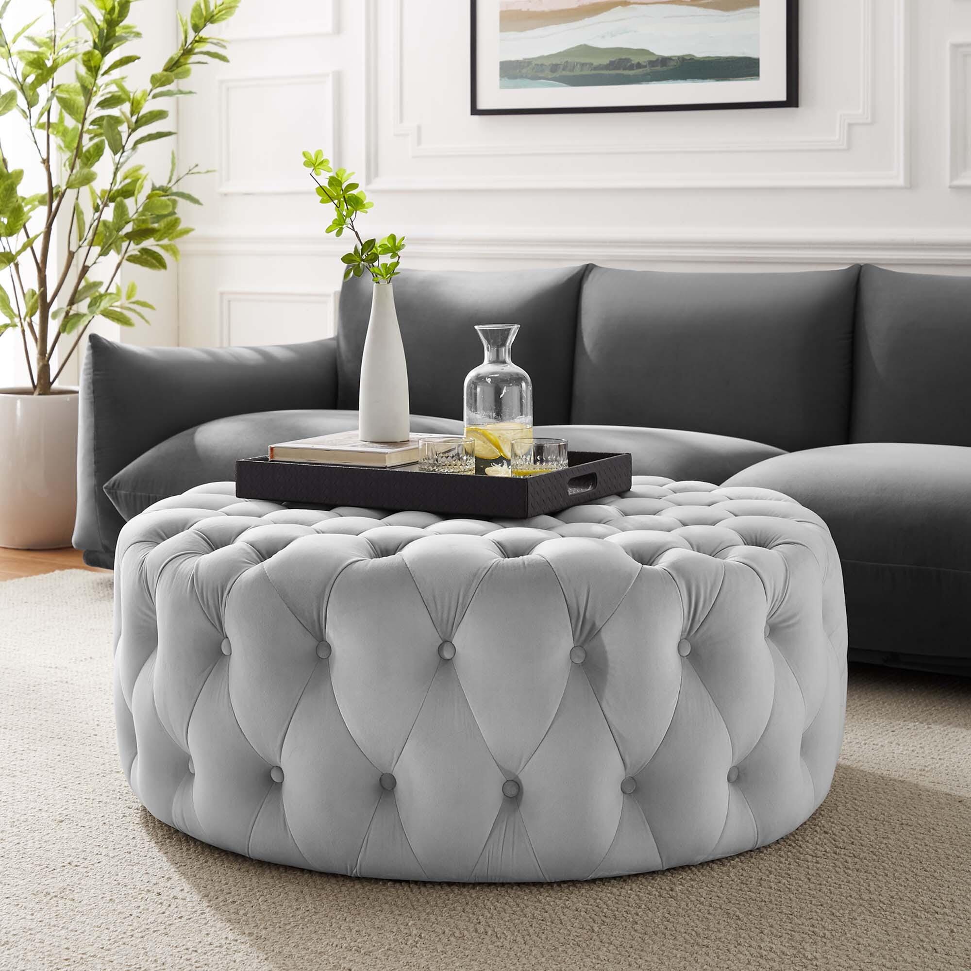 Click here for Modway Amour Ottoman  Light Gray prices