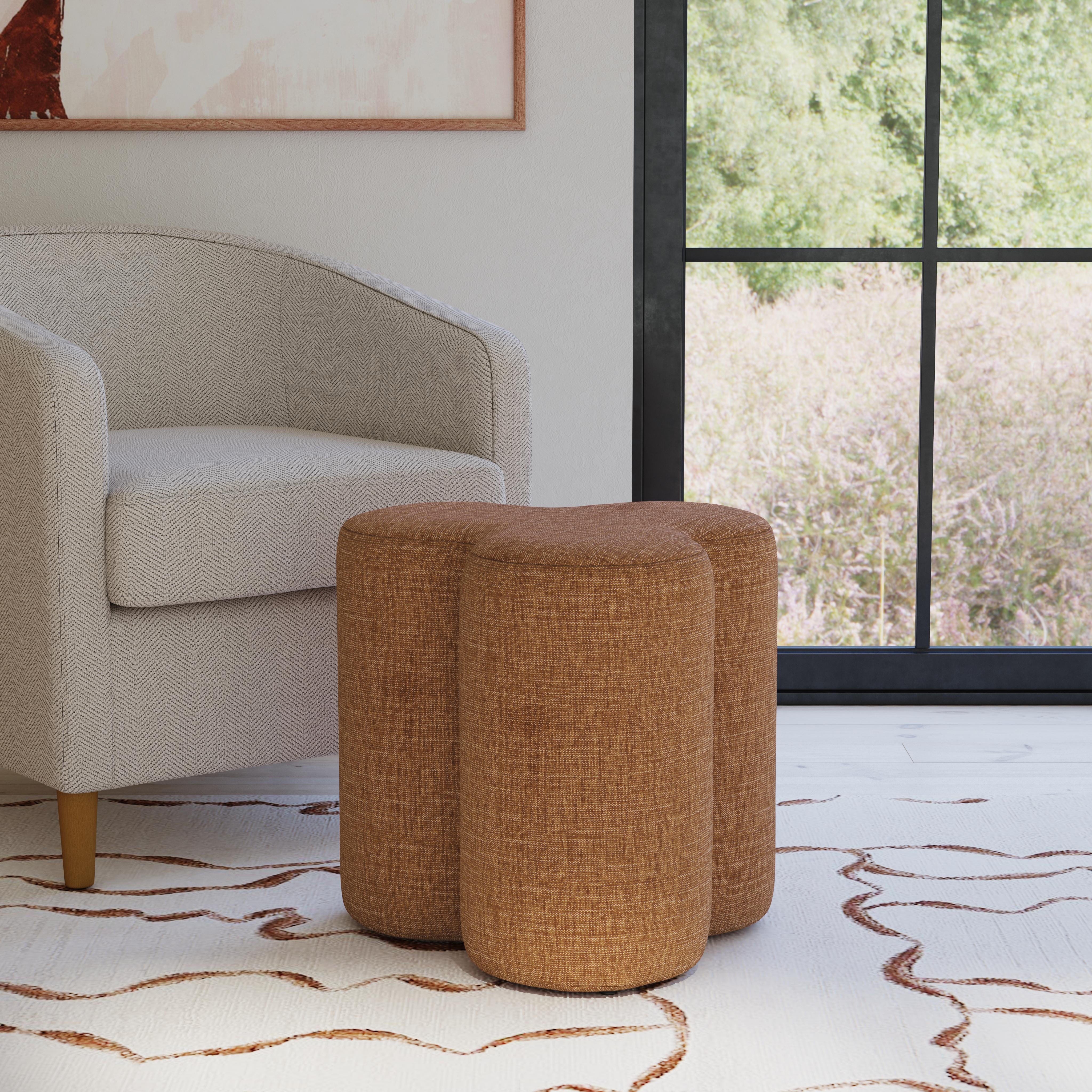 Click here for Homepop Clover Ottoman  Rust prices