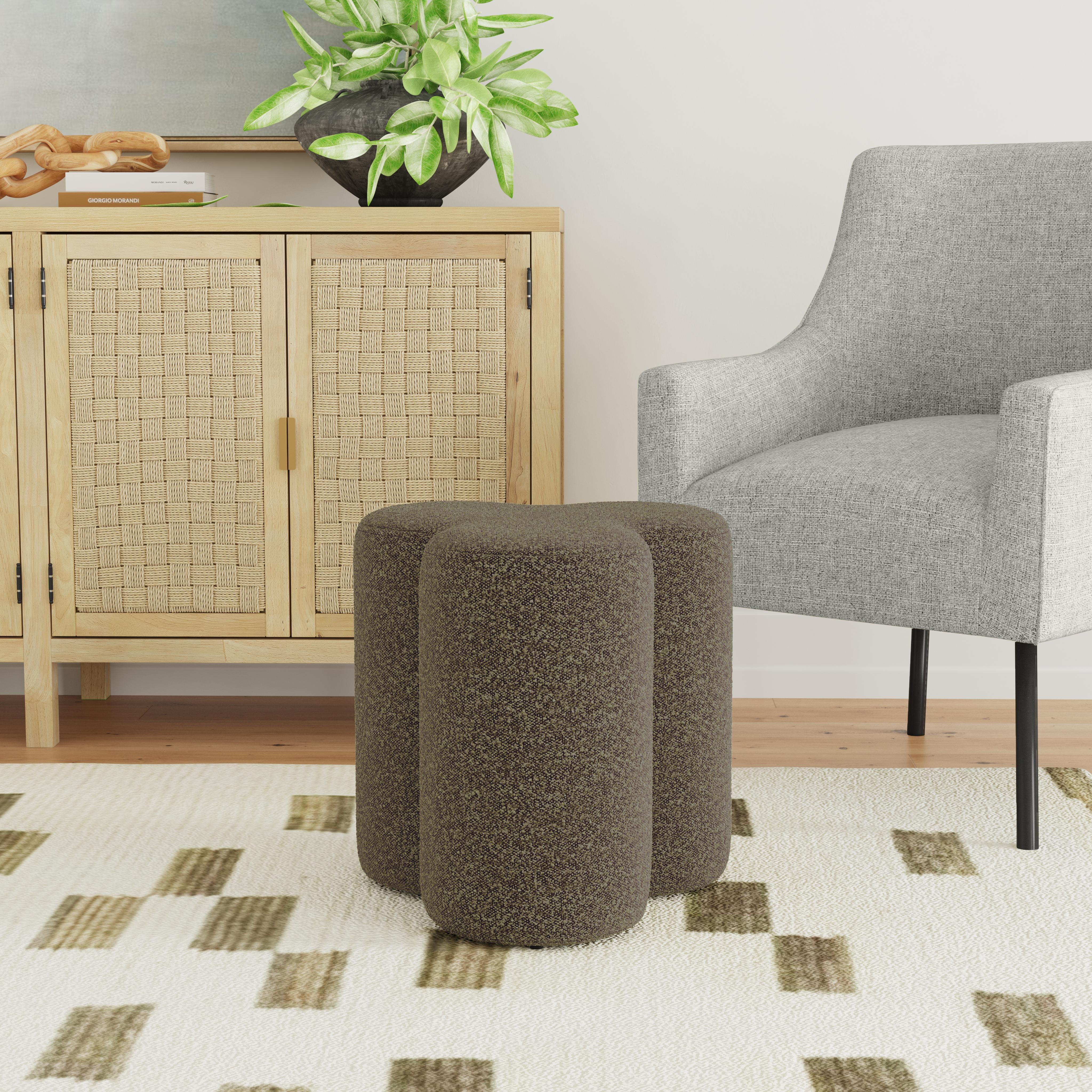 Click here for Homepop Clover Ottoman  Brown prices