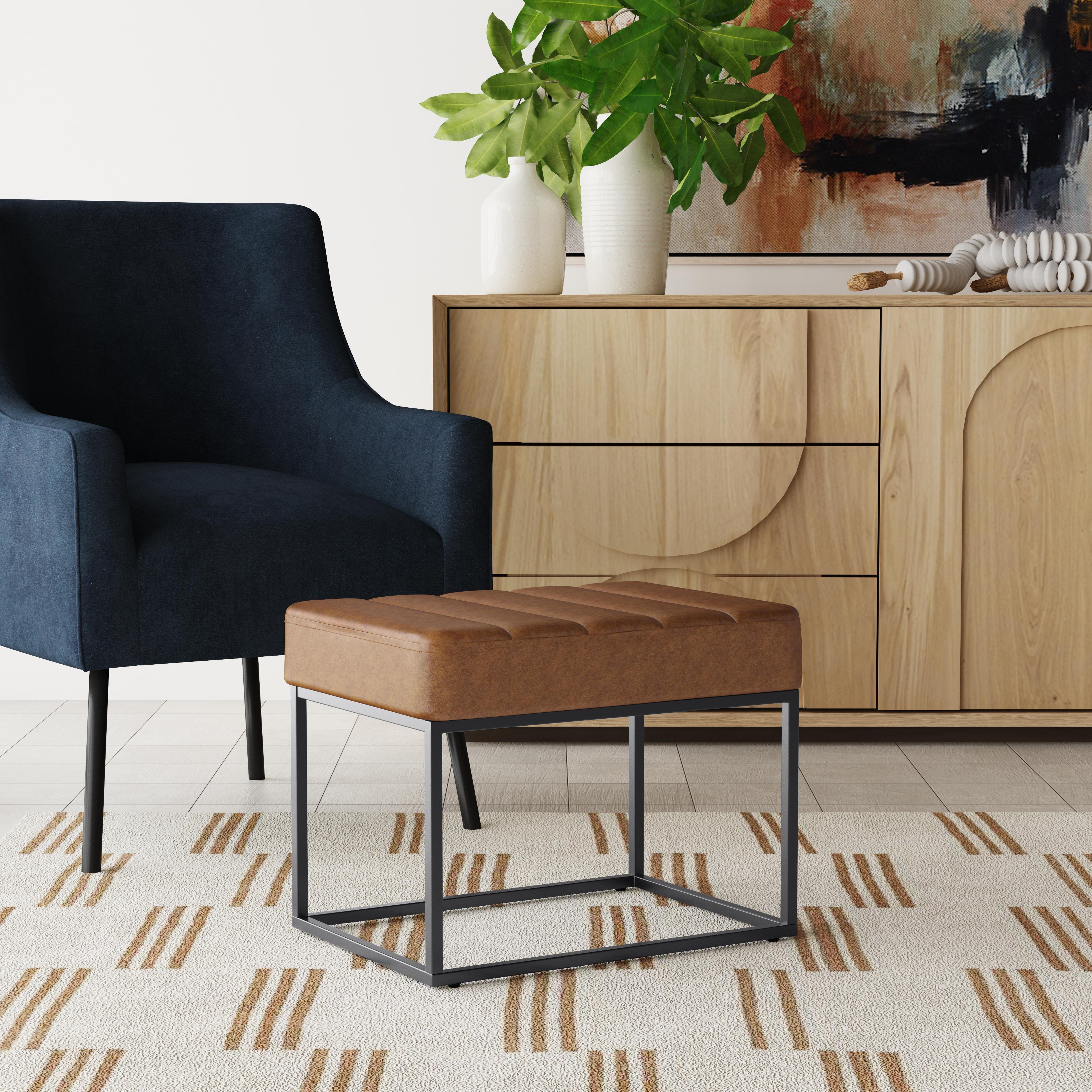 Click here for Homepop Theodore Ottoman  Brown prices