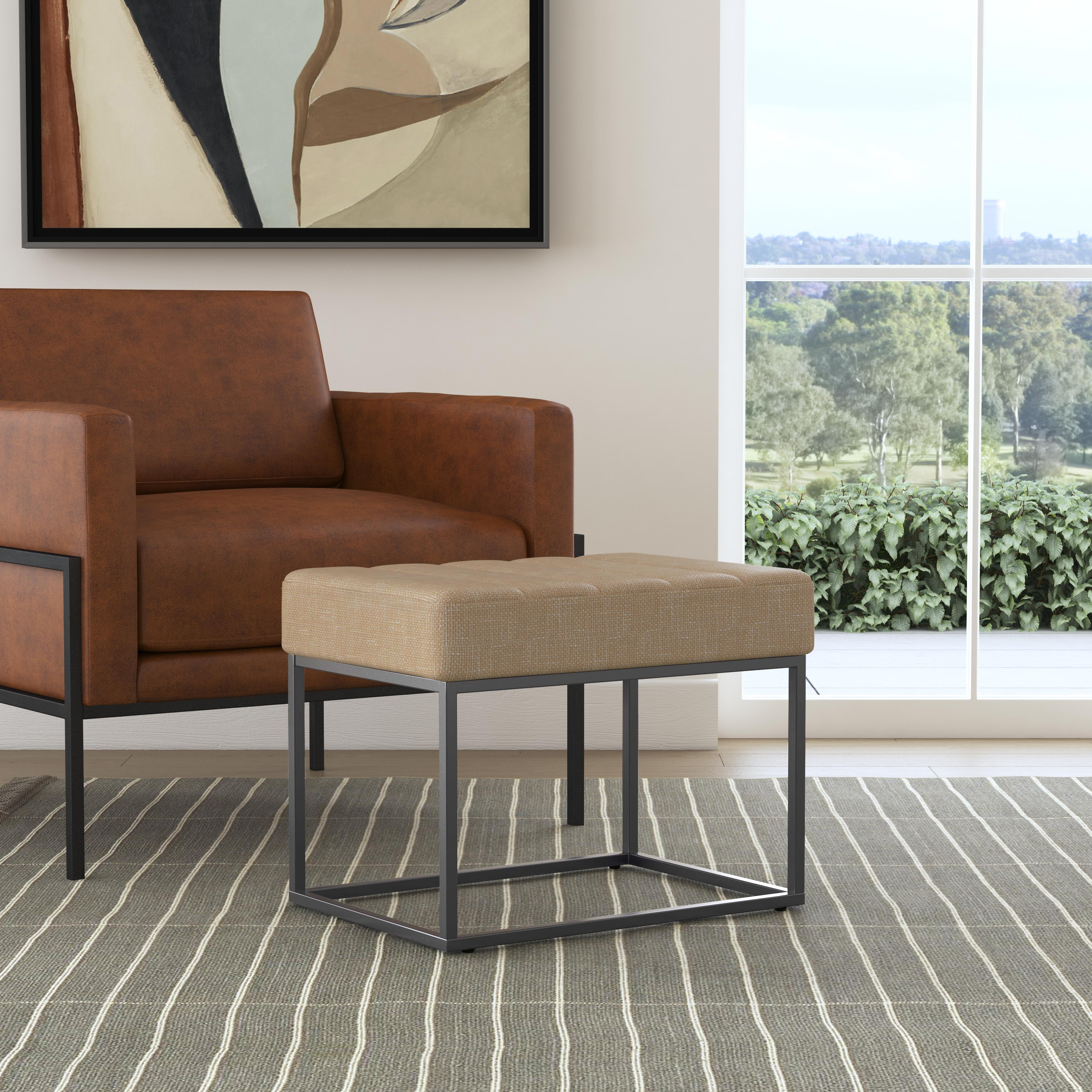 Click here for Homepop Theodore Ottoman  Tan prices