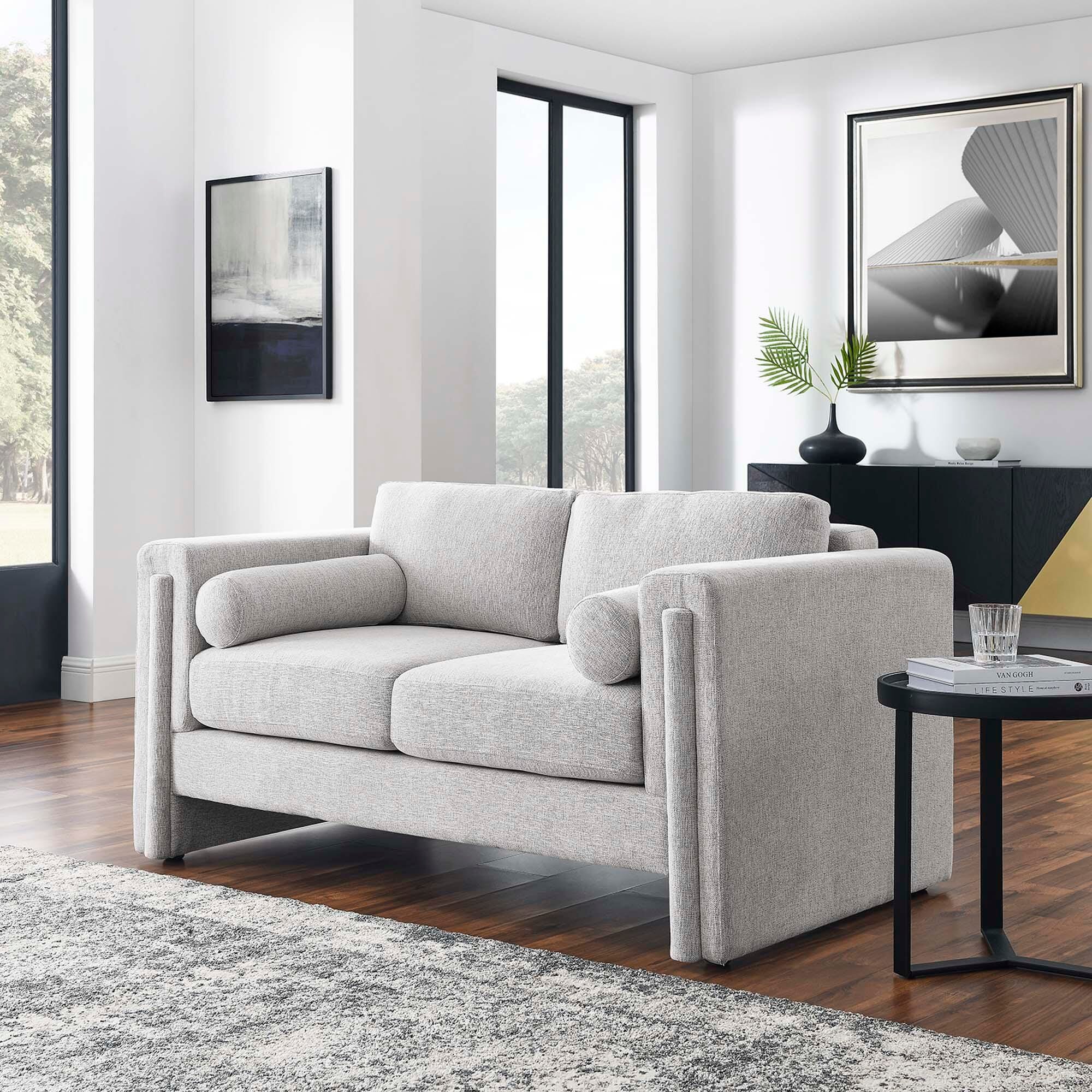 Click here for Modway Visible Loveseat  Light Gray prices