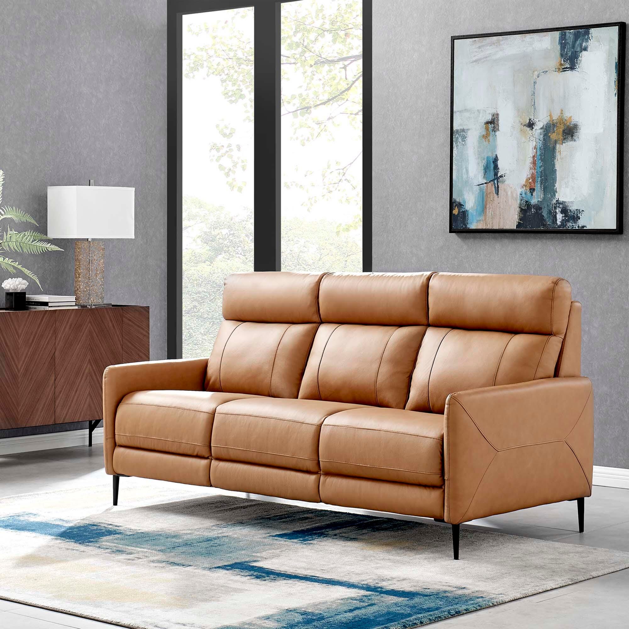 Click here for Modway Huxley Leather Sofa  Tan prices