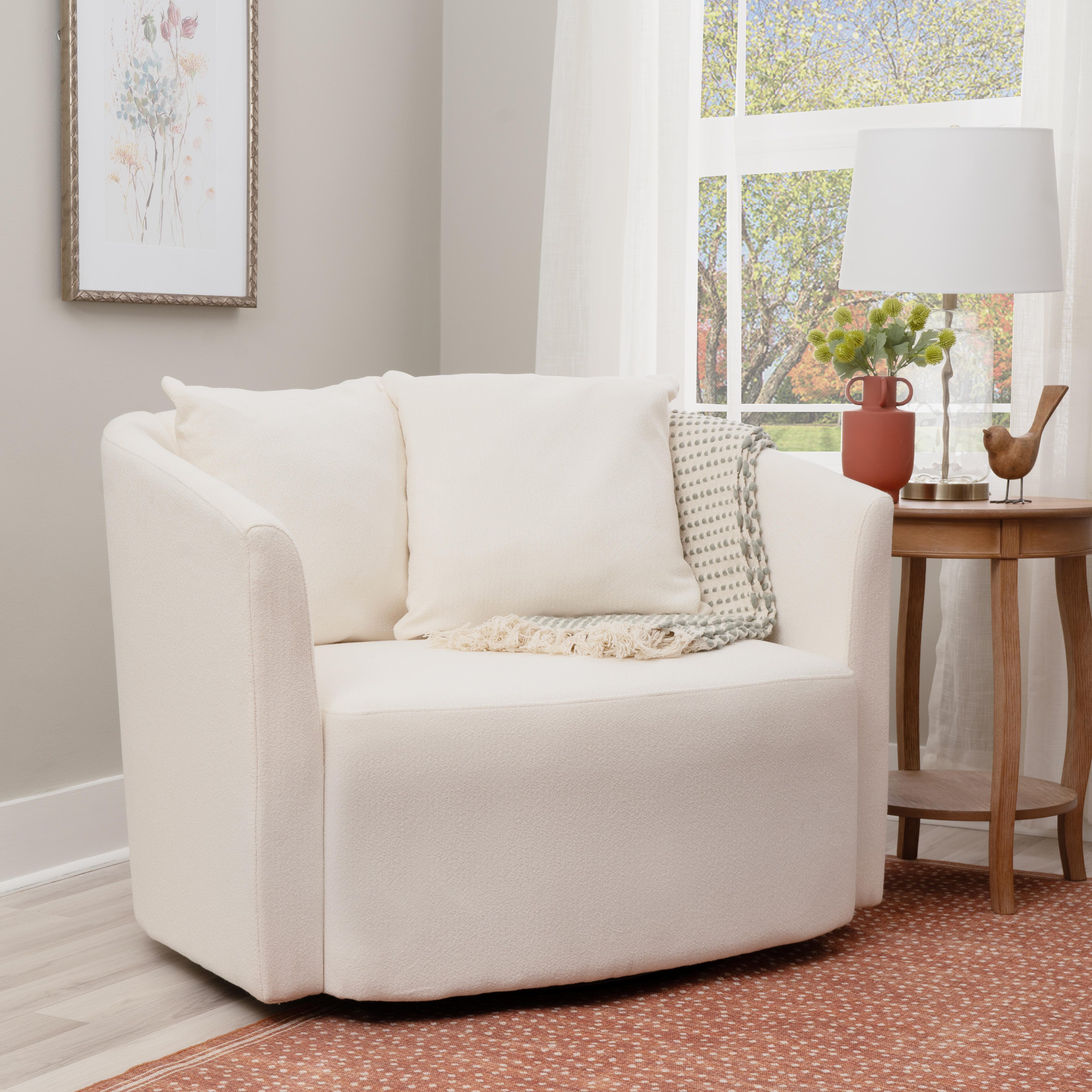 Click here for Linon Swivel Accent Chair  White prices