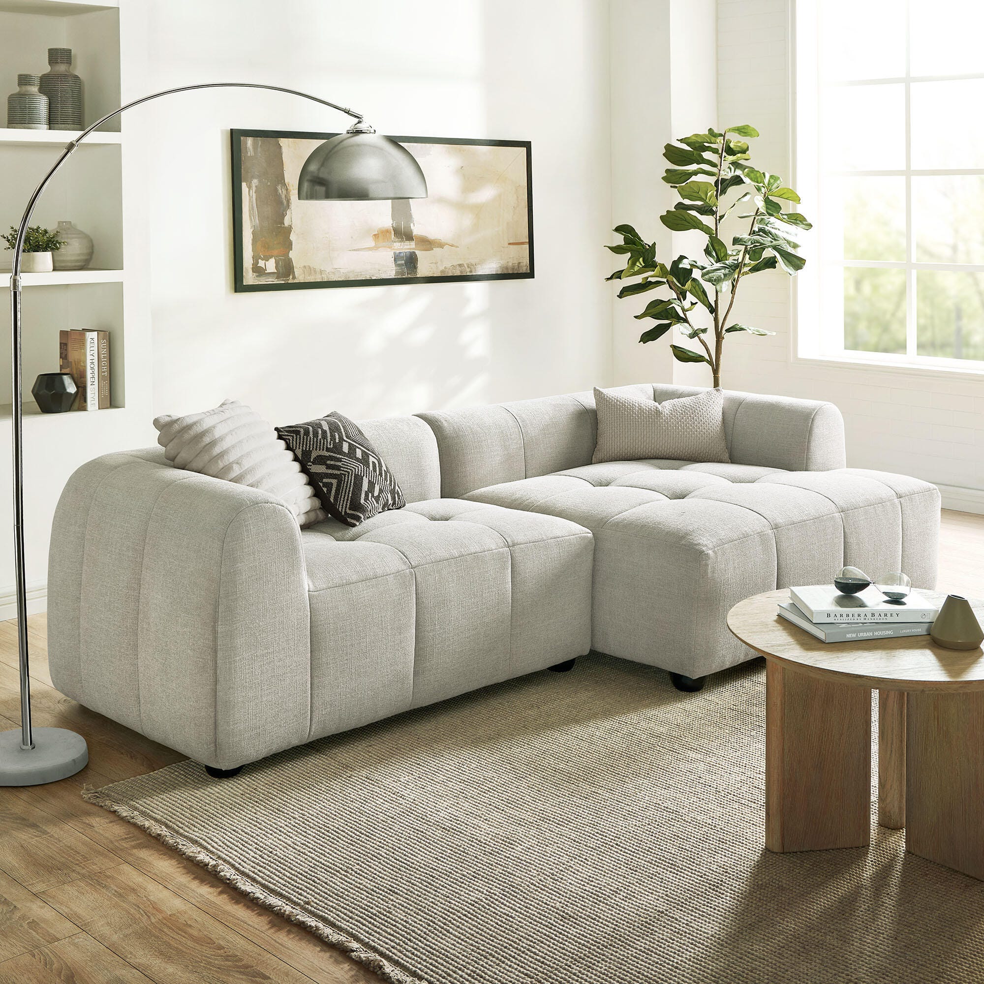 Click here for Modway Liana 2-Piece Sectional with Chaise  Linen prices