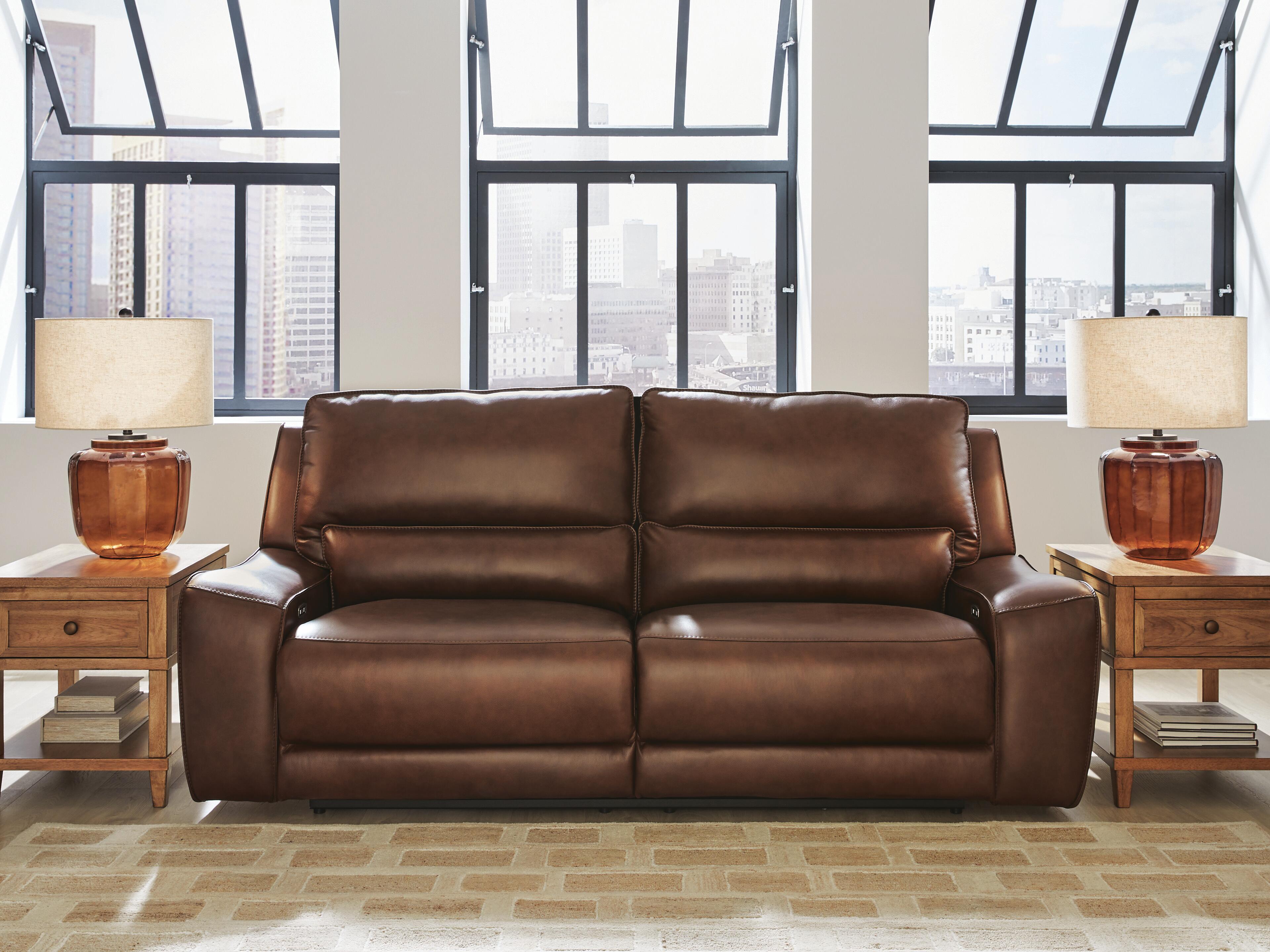 Click here for Silverbrooke Dual Power Leather Reclining Sofa Lea... prices