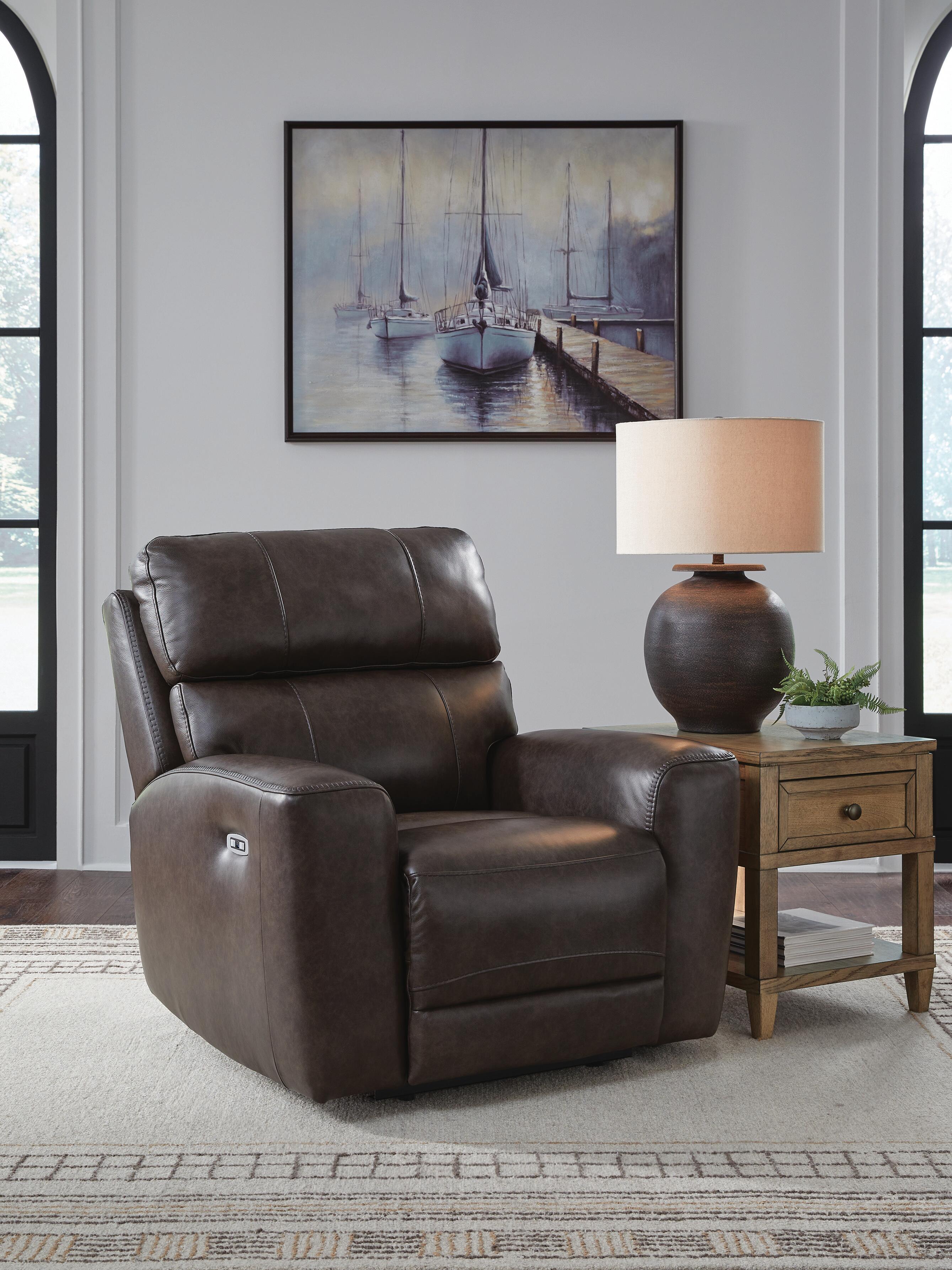 Click here for Beadel Dual Power Leather Recliner Leather  Smoke prices