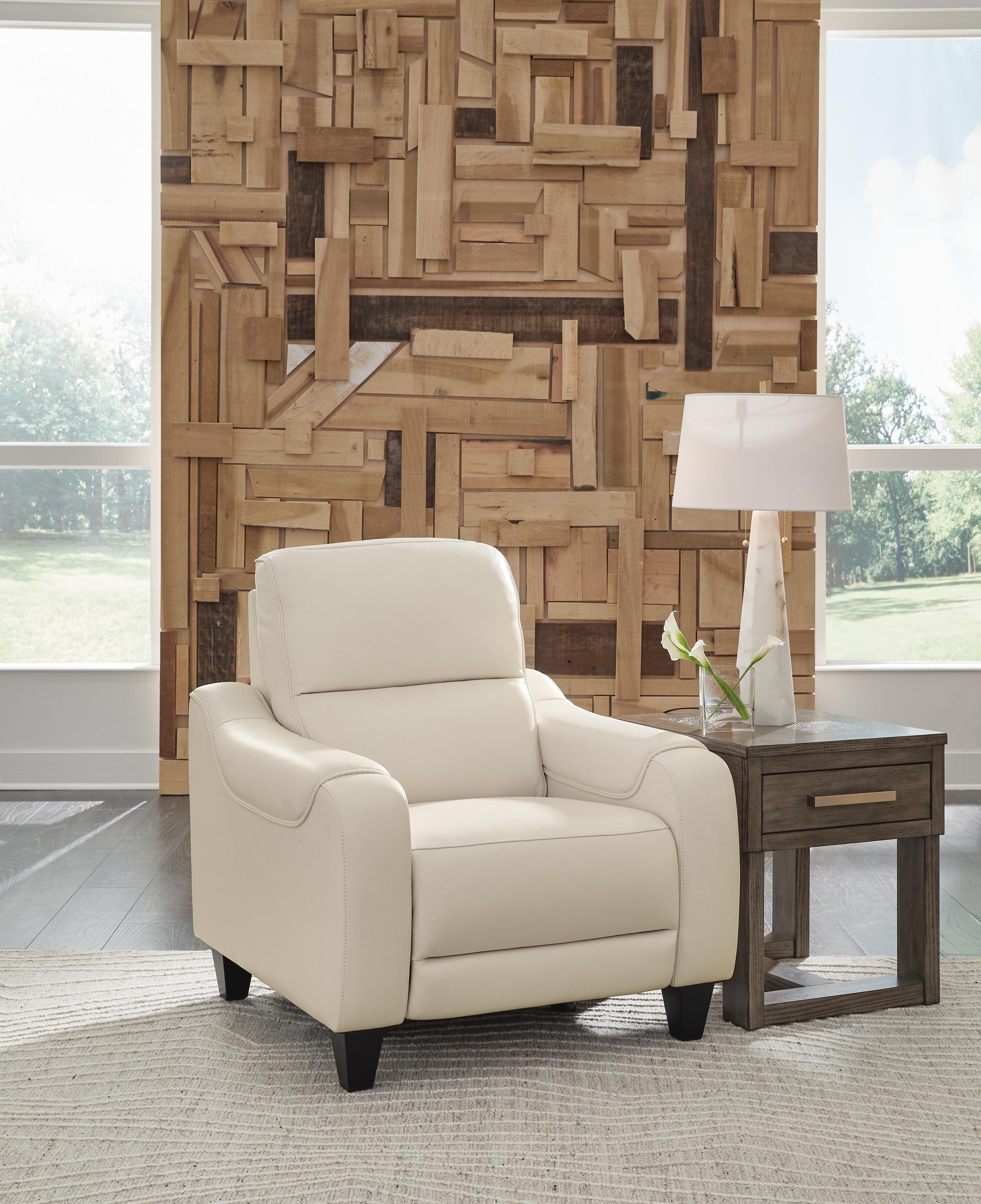 Click here for Mosswell Dual Power Leather Recliner Leather  Almo... prices