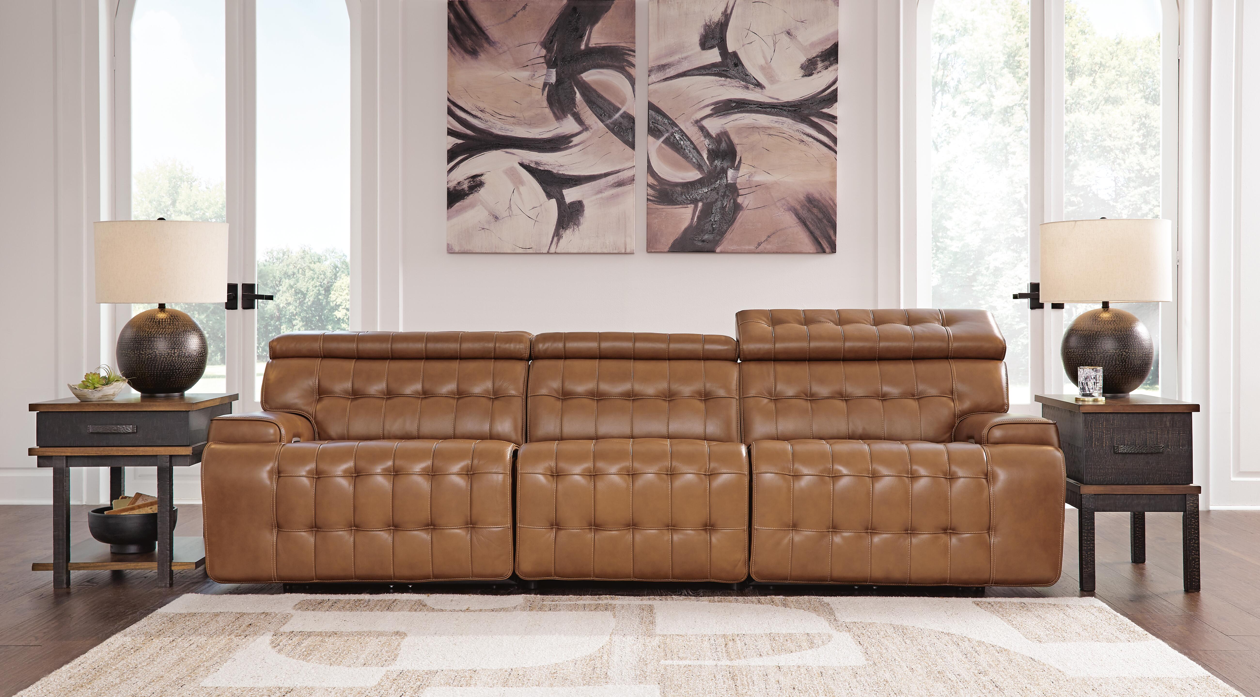 Click here for Temmpton Dual Power Leather Reclining Modular Sofa... prices