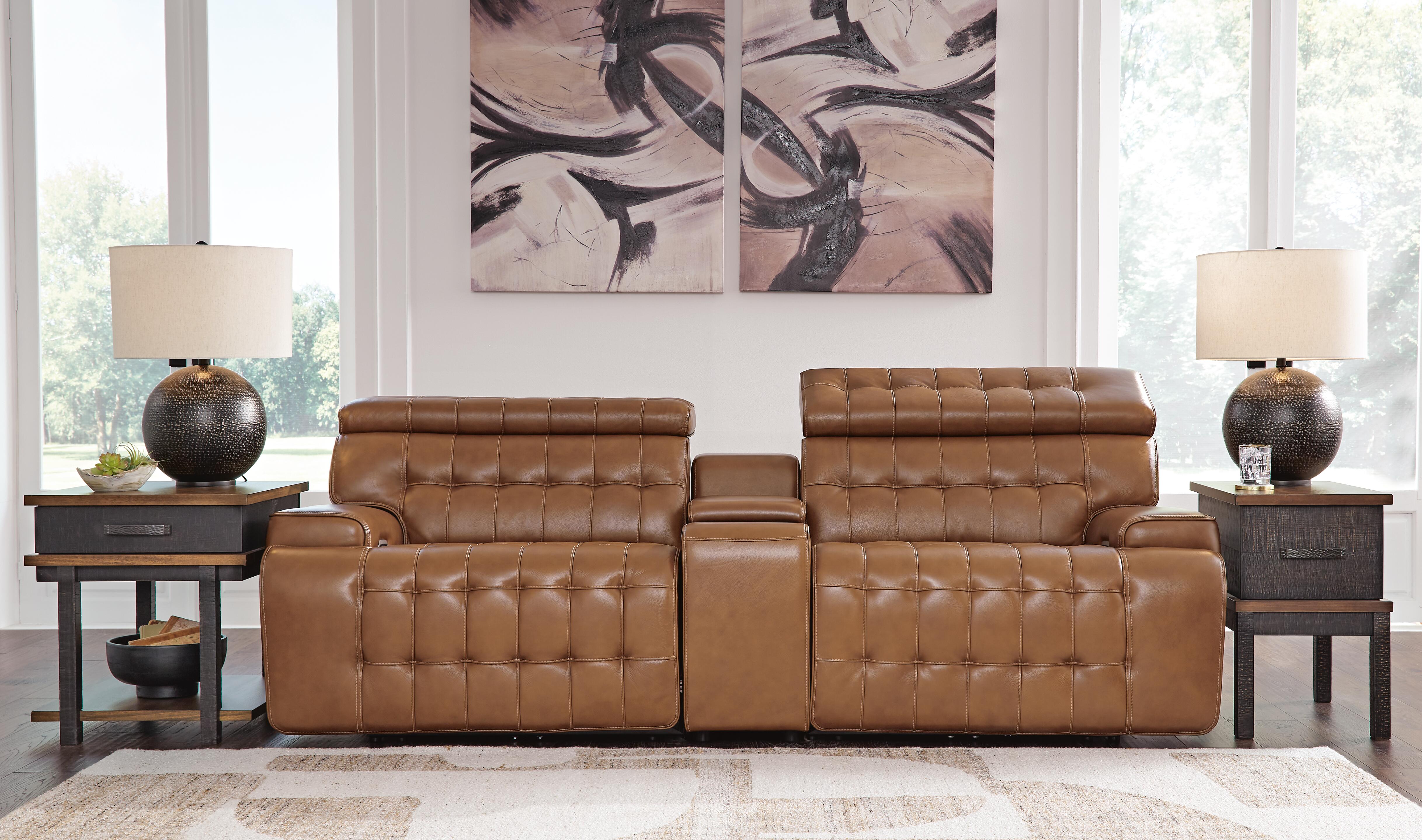 Click here for Temmpton Dual Power Leather Reclining Modular Love... prices