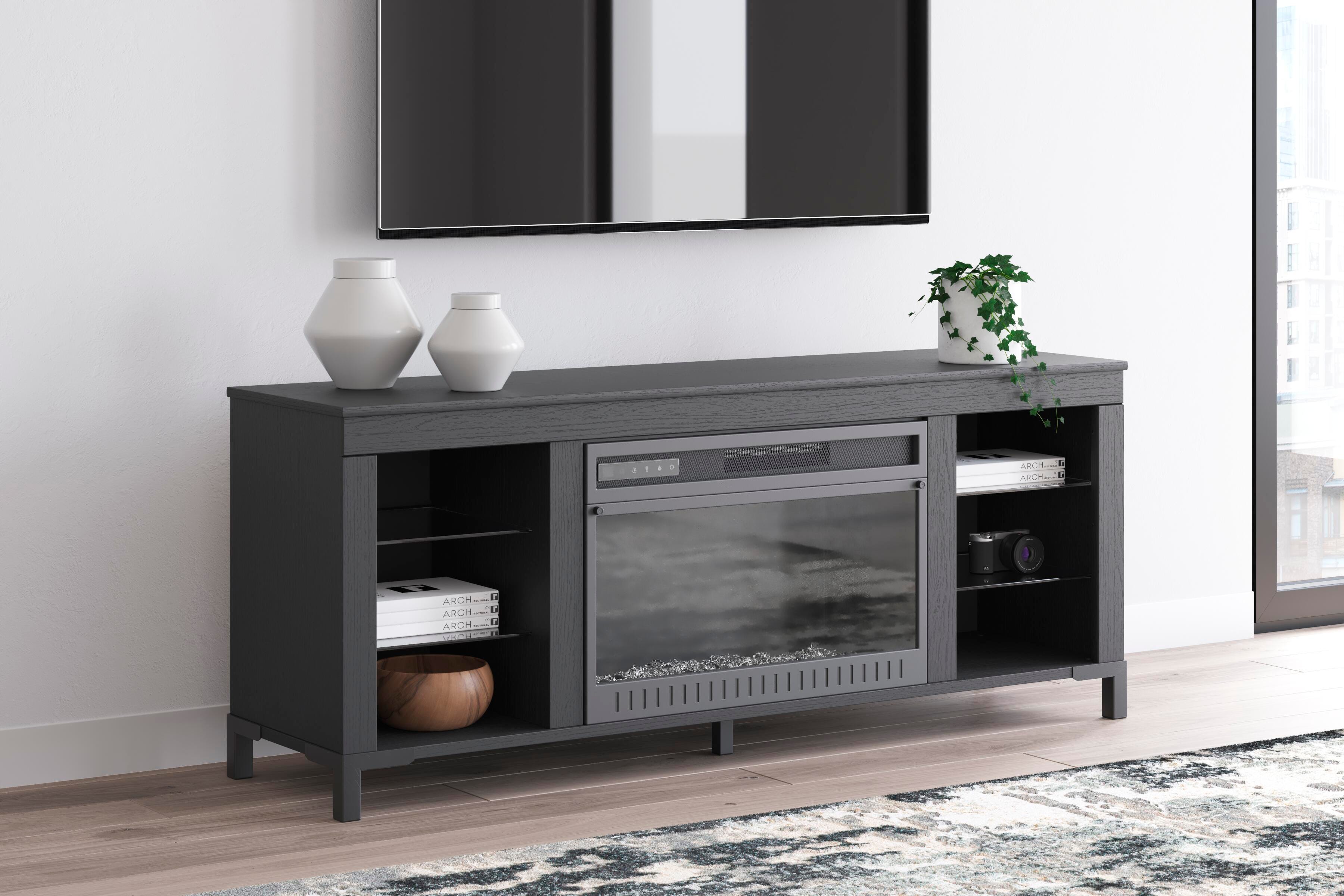 Click here for Cayberry 60 TV Stand with Electric Fireplace  Blac... prices