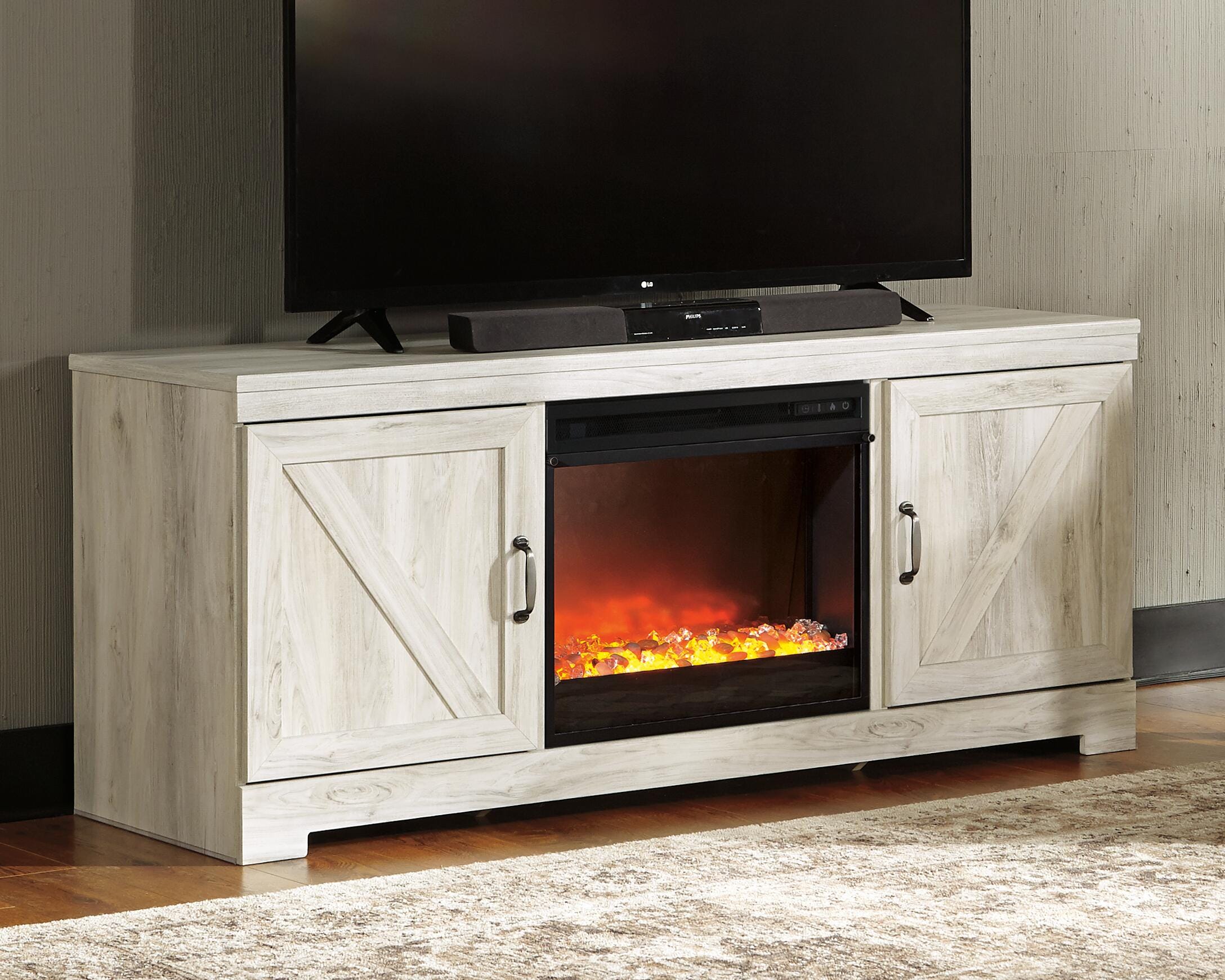 Click here for Bellaby 63 TV Stand with Electric Fireplace for Mi... prices