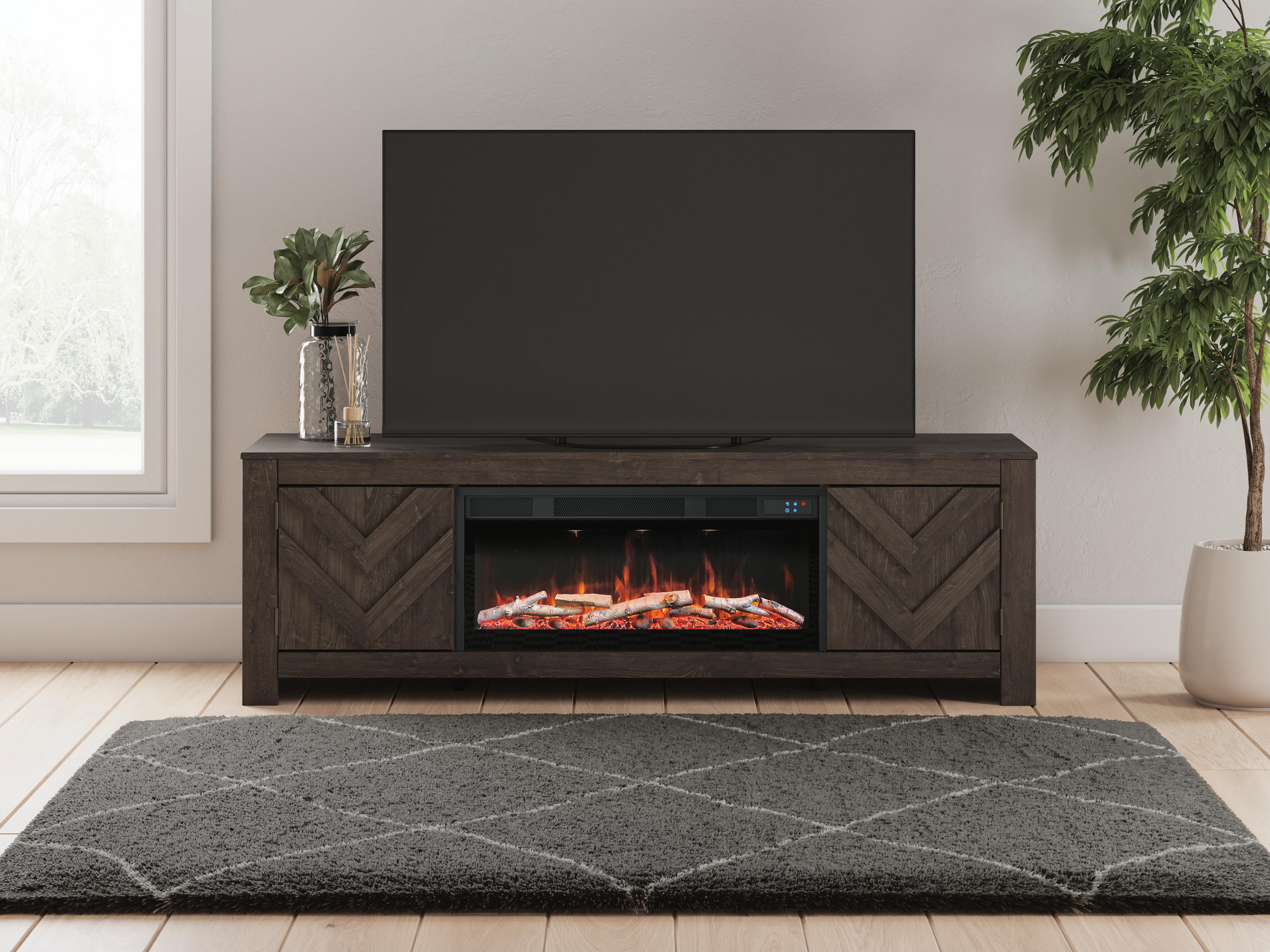 Click here for Cayboni 71 TV Stand with Electric Fireplace  Black prices