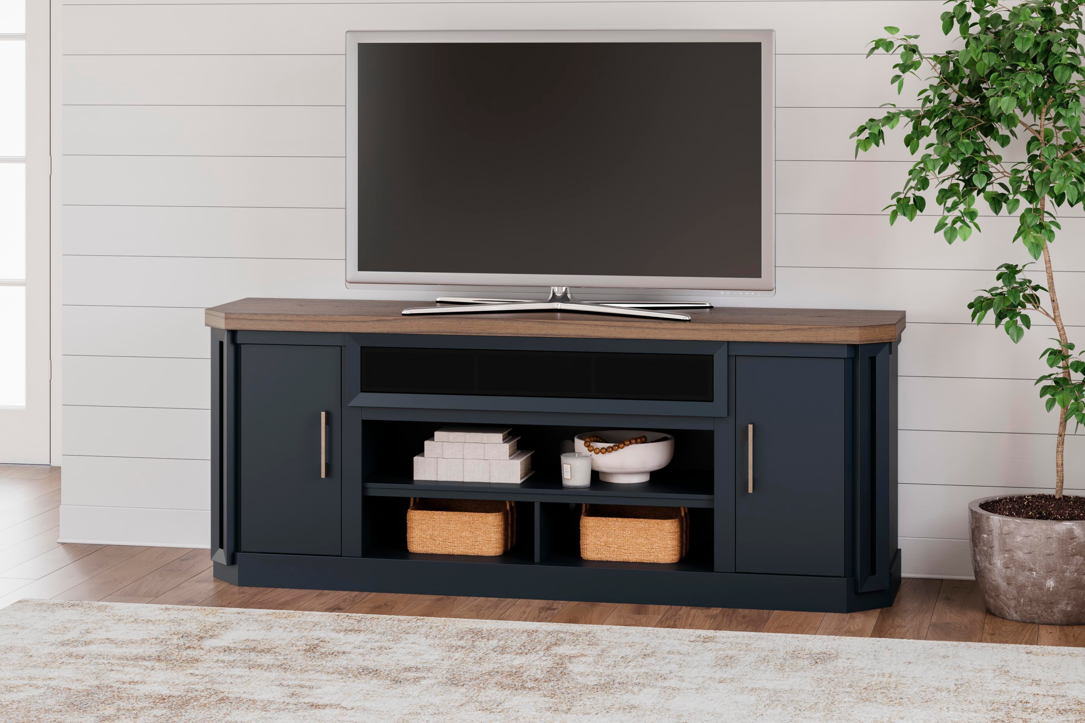 Click here for Landocken 83 TV Stand  Brown/Blue prices
