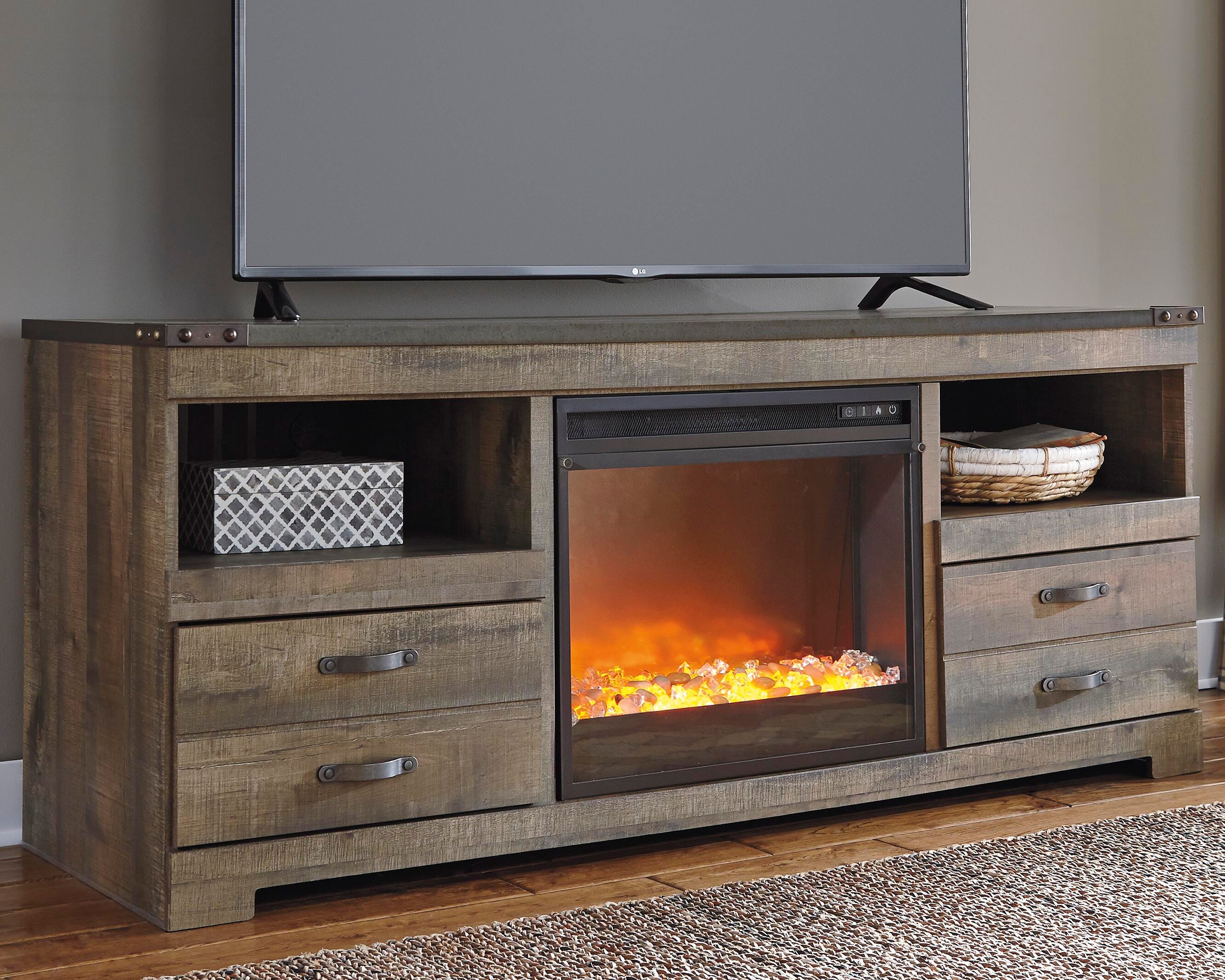 Click here for Trinell 63 TV Stand with Electric Fireplace for Mi... prices