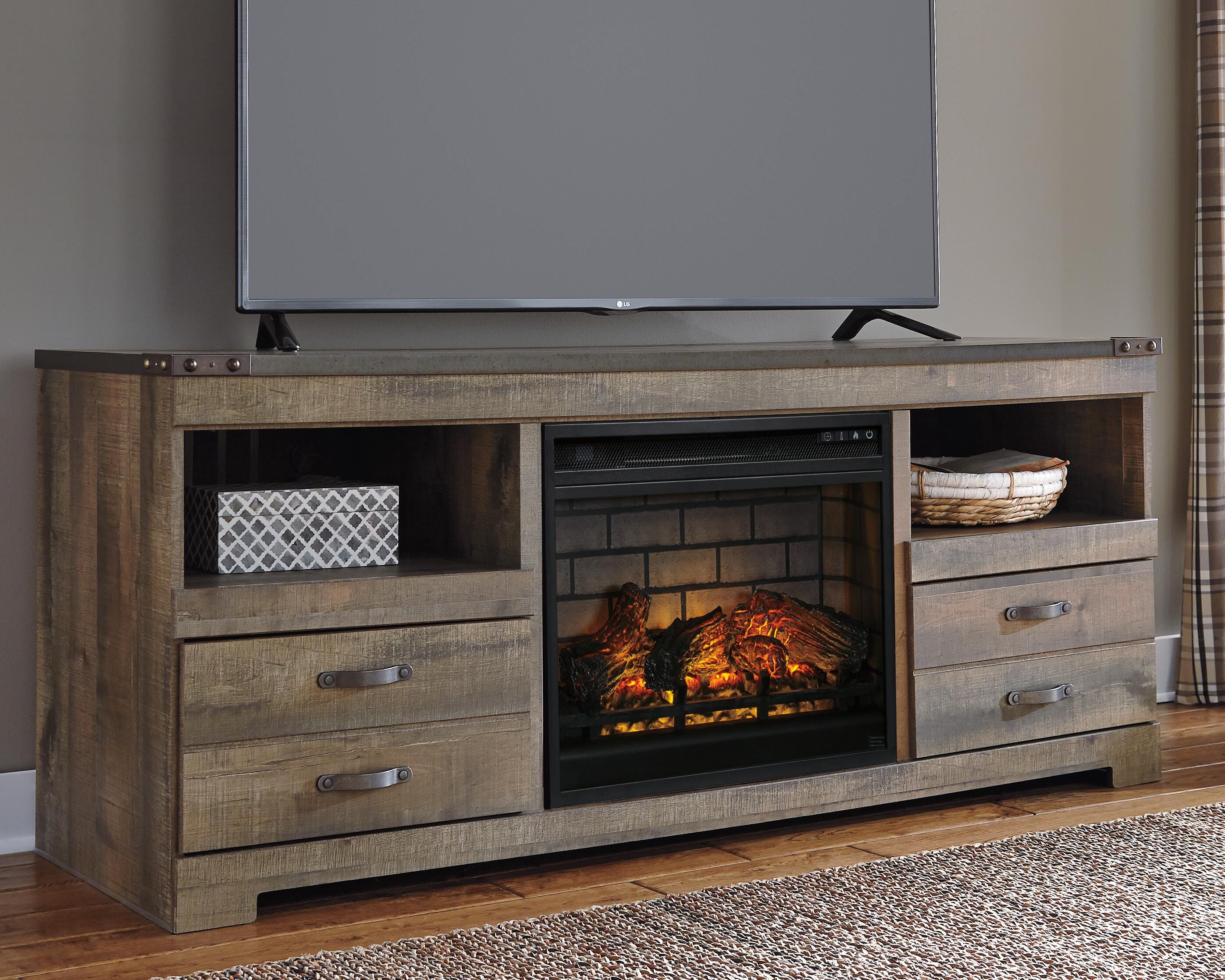Click here for Trinell 63 TV Stand with Electric Fireplace for La... prices