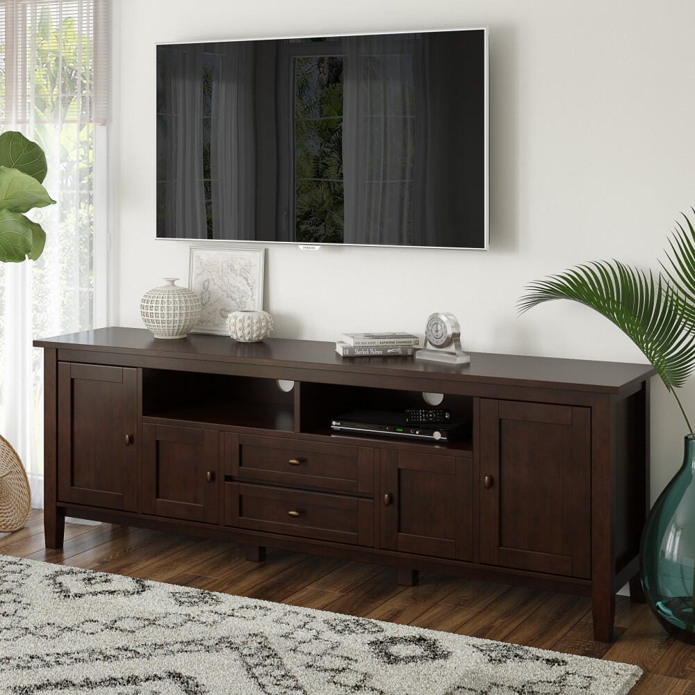 Click here for Simpli Home 72 TV Stand  Brown prices