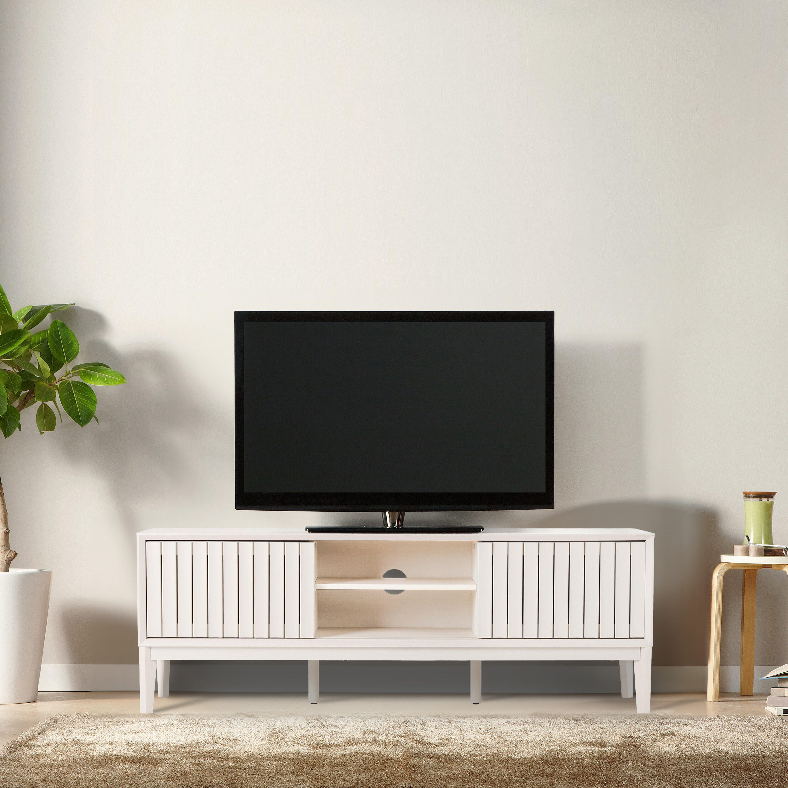 Click here for Jonathan Y Gennaro 58 TV Stand  White prices