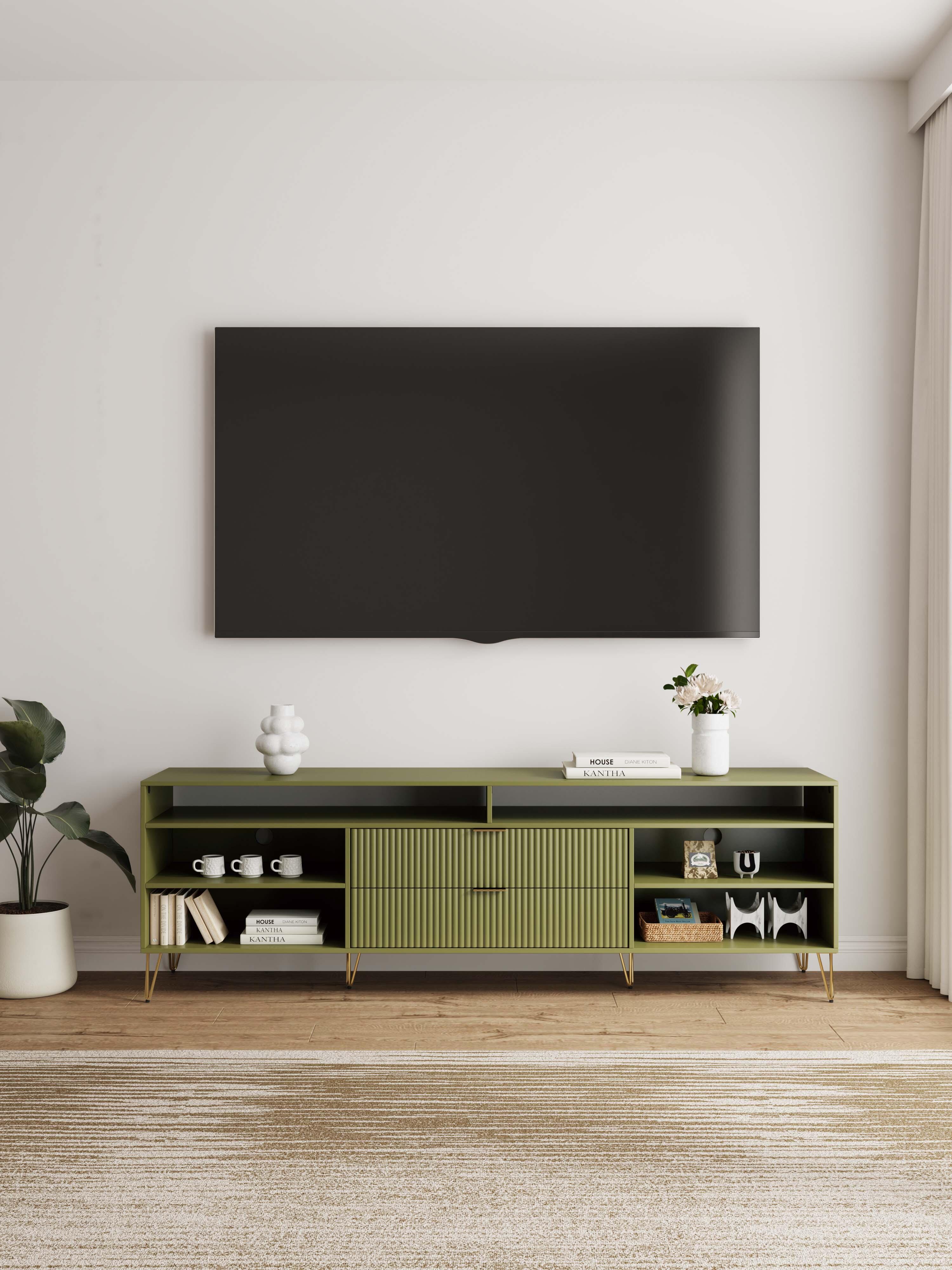 Click here for Manhattan Comfort DUMBO 85 TV Stand with 2 Drawers... prices