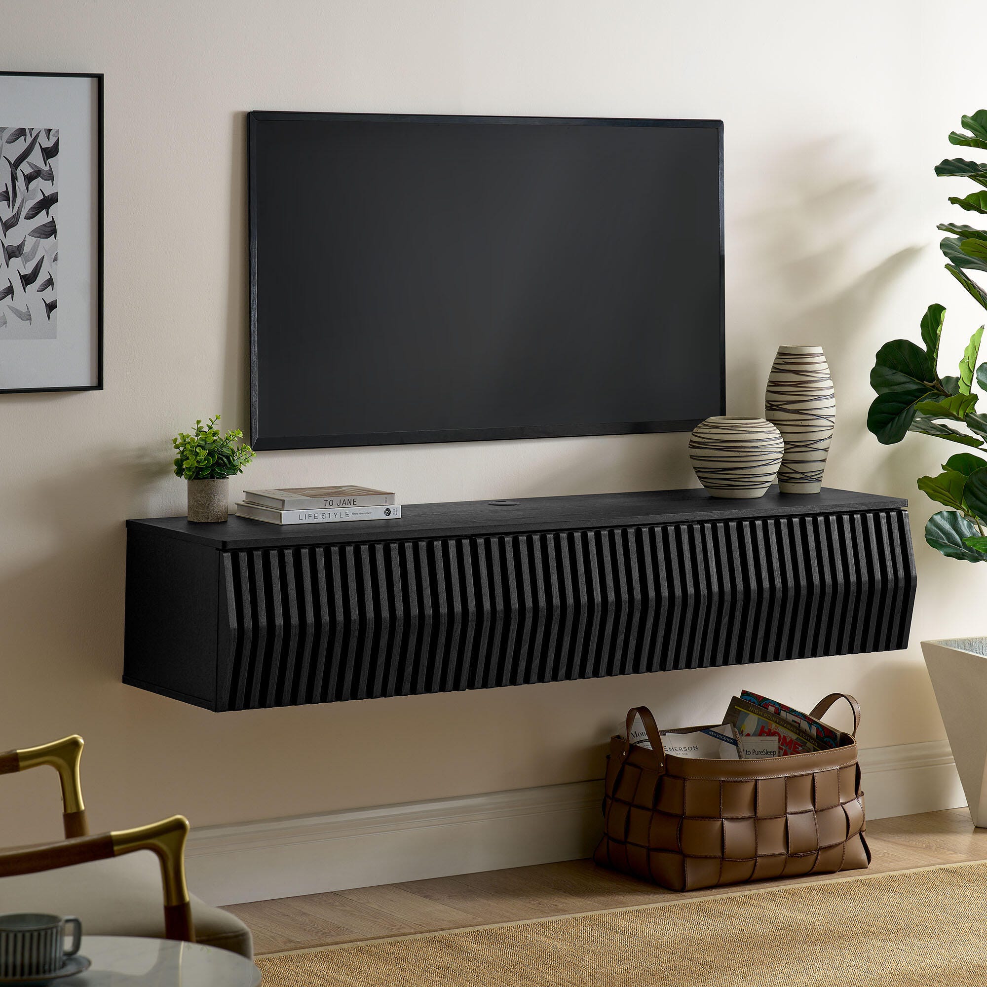 Click here for Modway Vaughn 64 TV Stand  Black prices