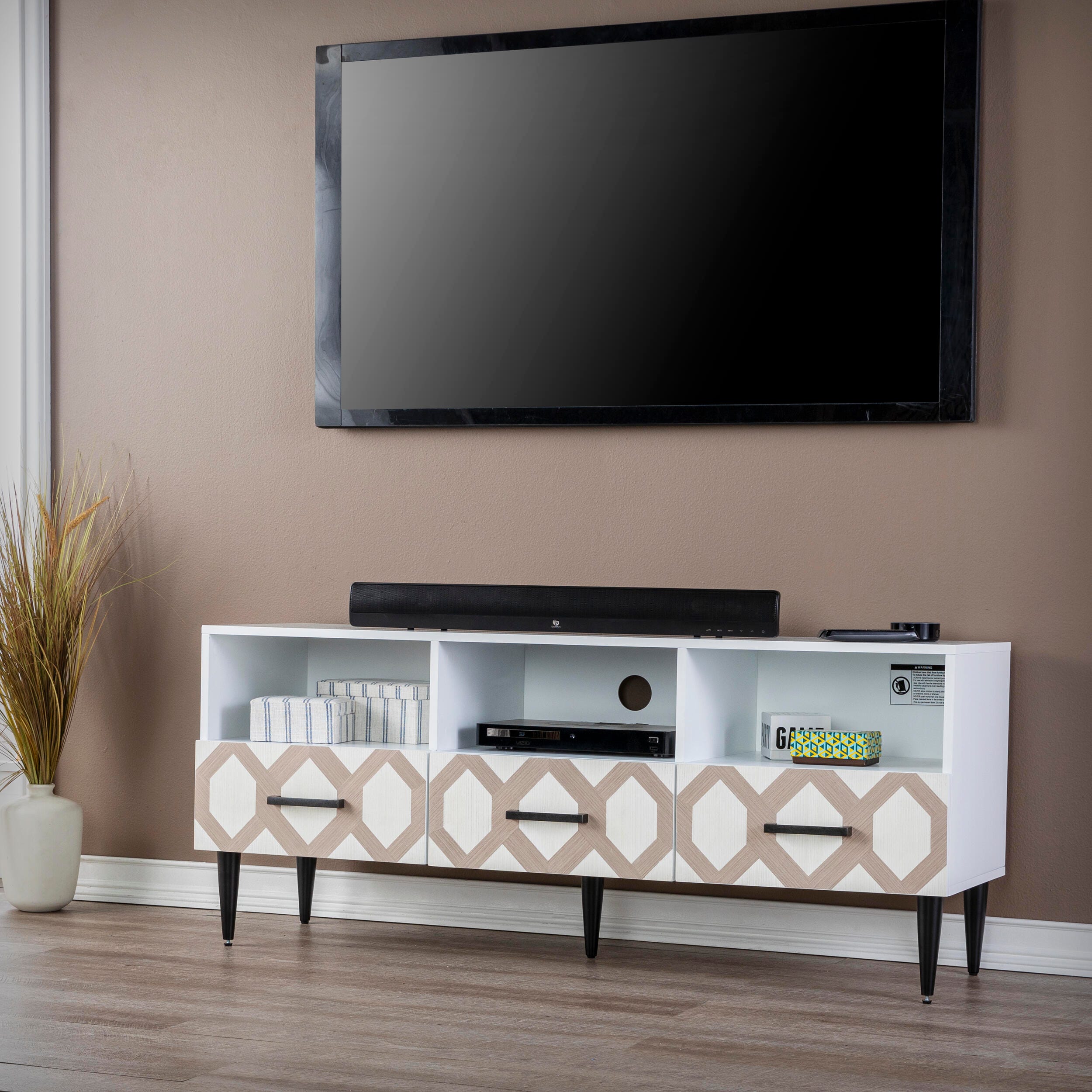Click here for SEI Eltisley 54 TV Stand  White/Natural prices