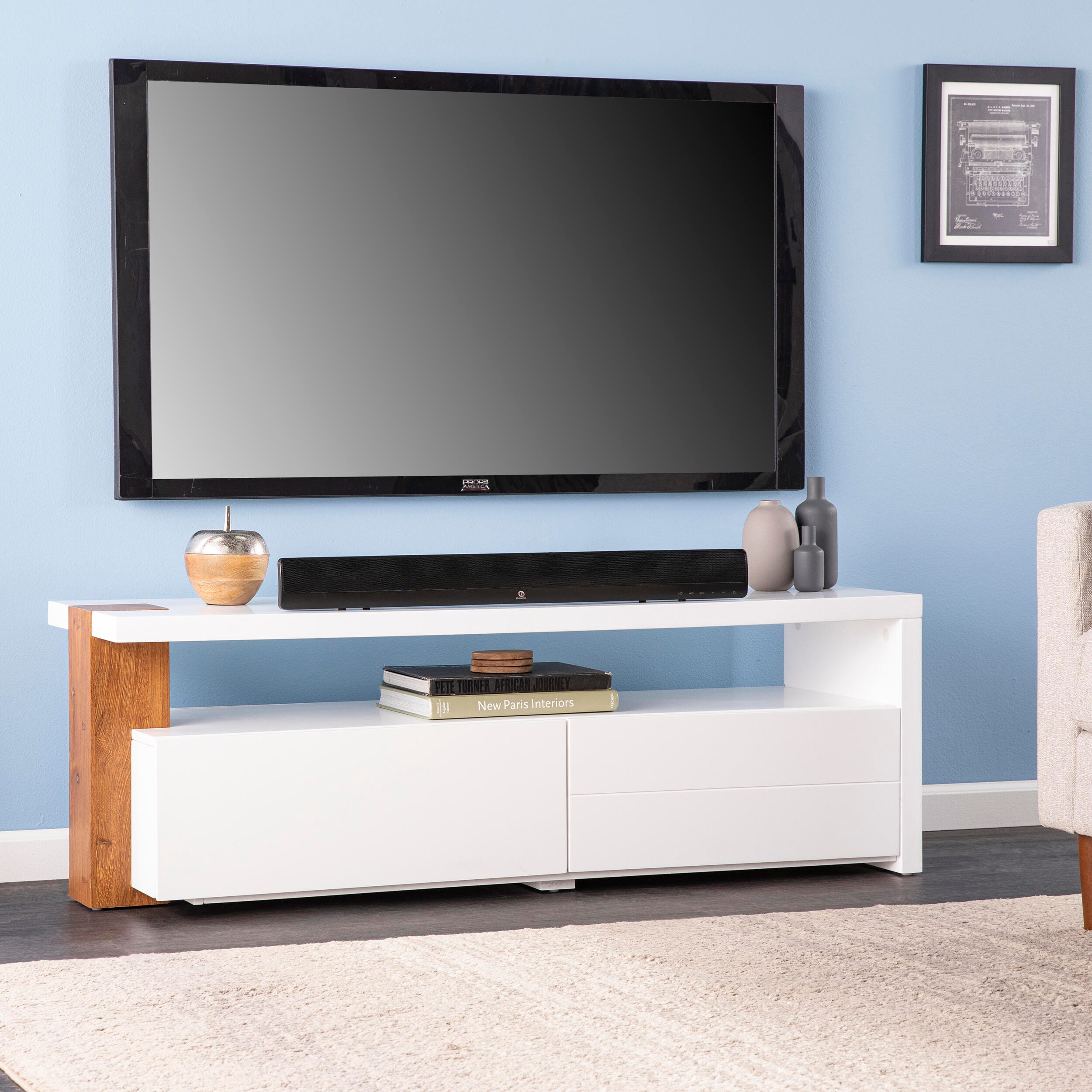 Click here for SEI Harliston 54 TV Stand  White/Brown prices