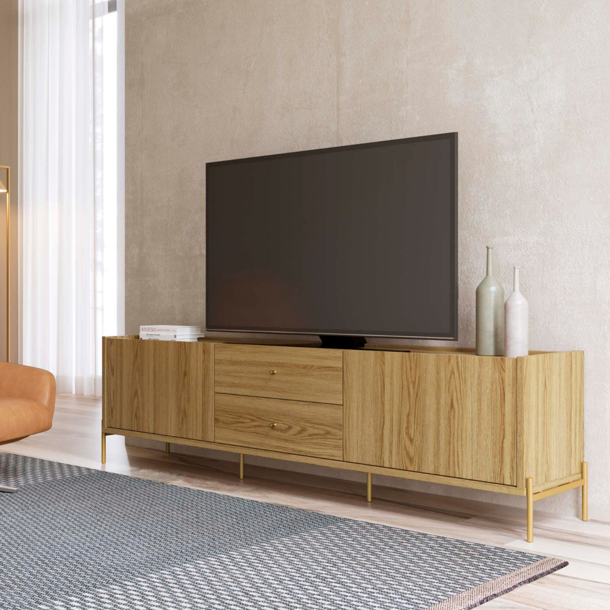 Click here for Manhattan Comfort Jasper 86.69 TV Stand  Oak prices