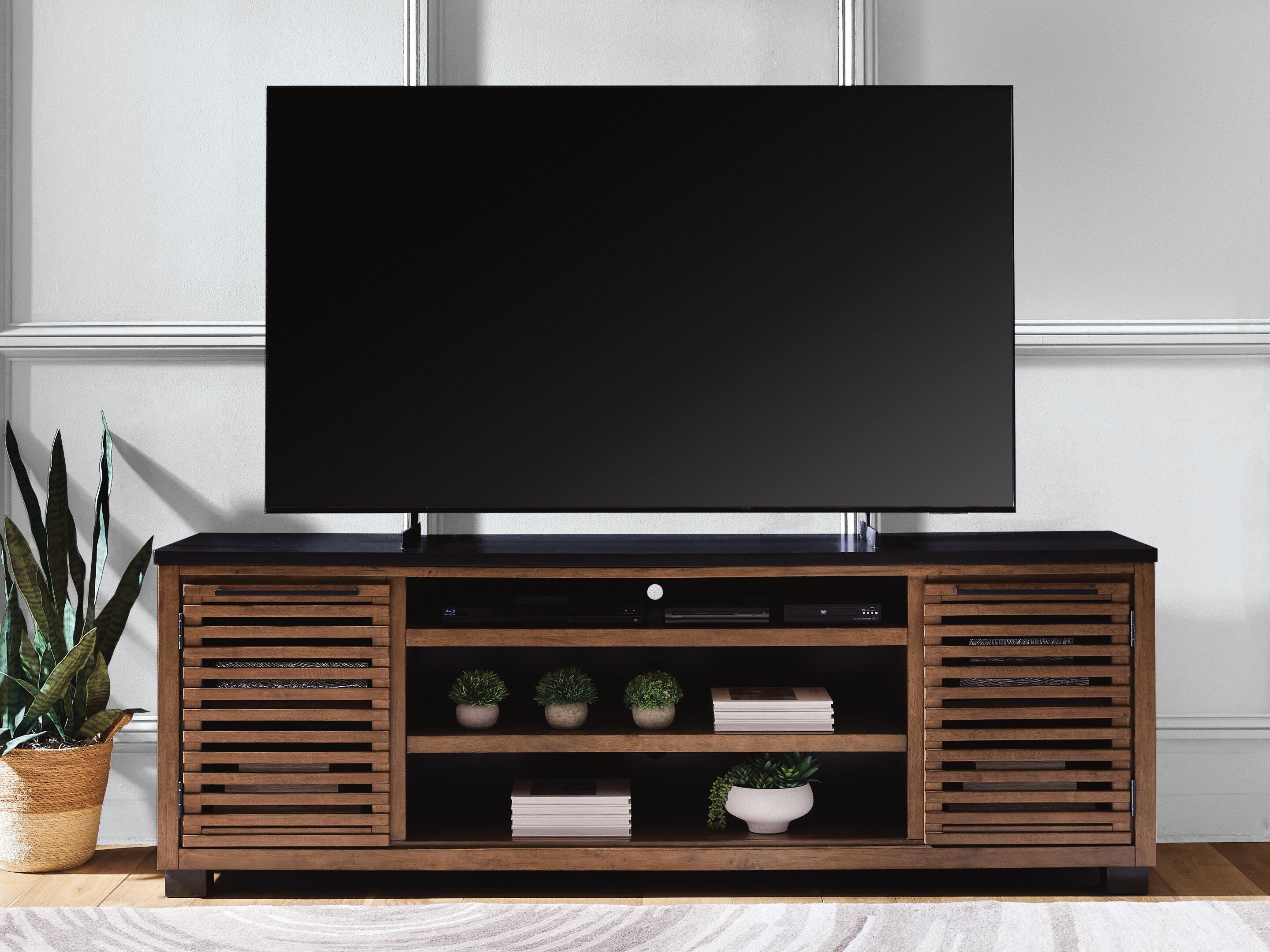 Click here for Kallari 84 TV Stand  Warm Brown/Black prices