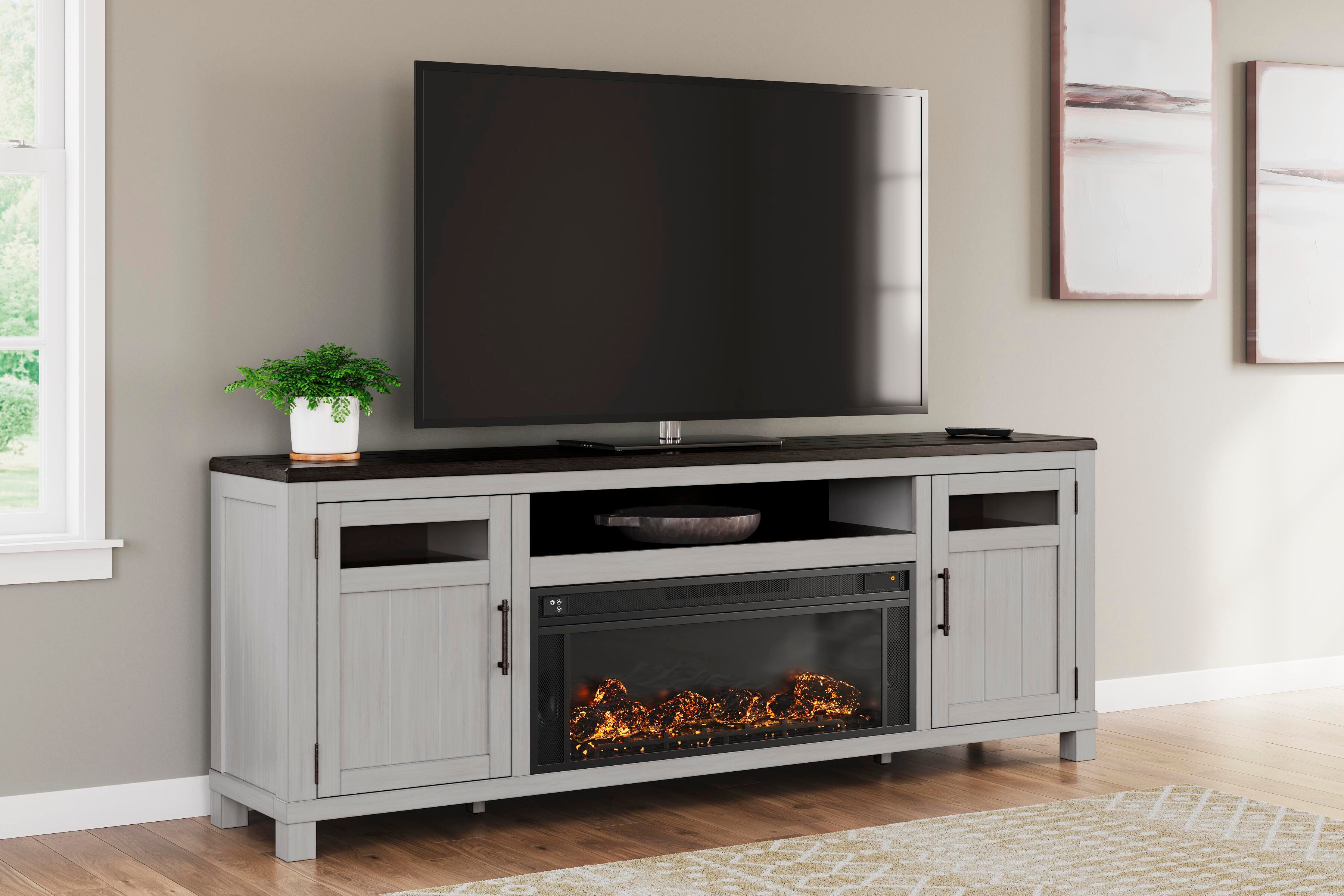 Click here for Darborn 88 TV Stand with Electric Fireplace  Gray/... prices